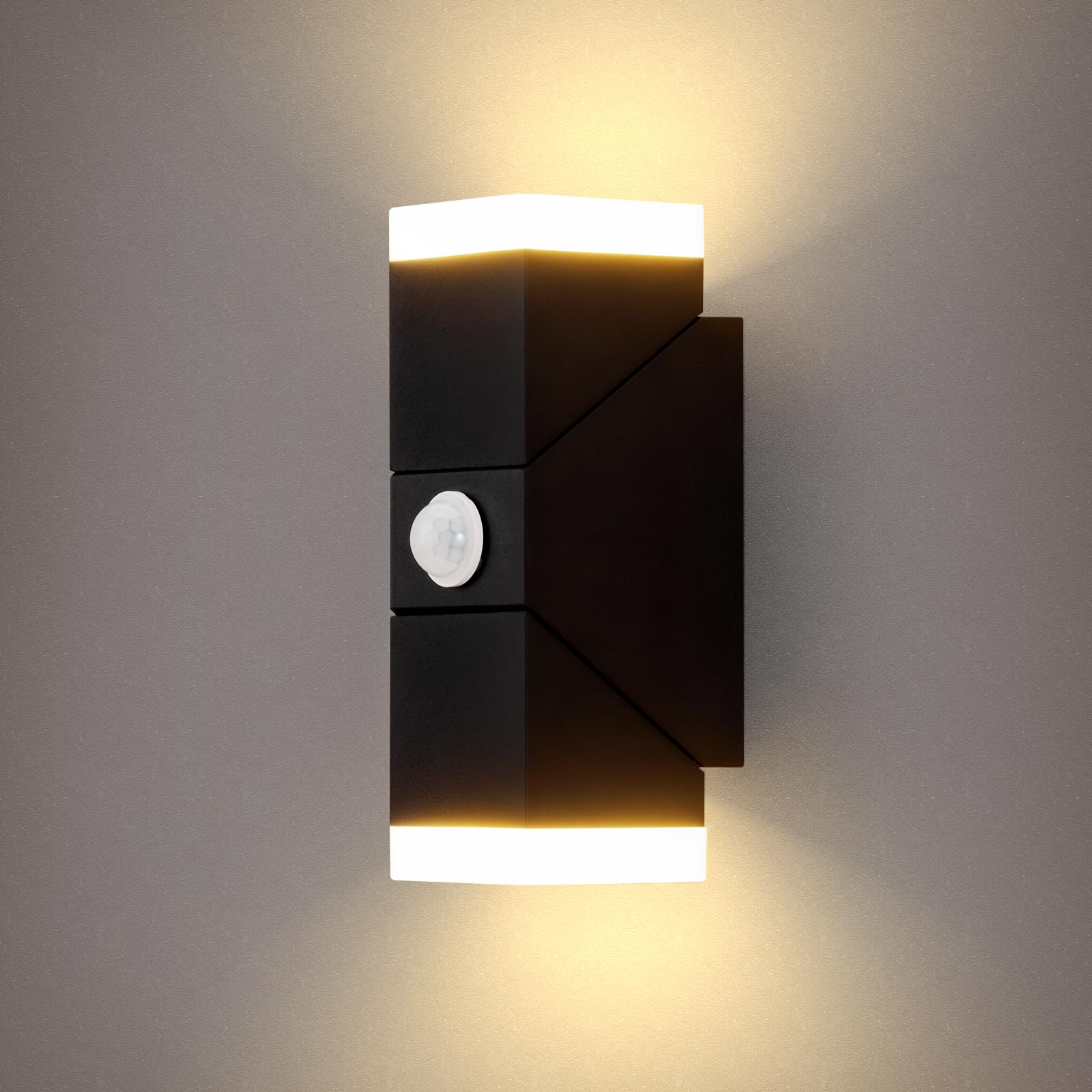 Combuh IP65 Outdoor Wall Lights Motion Sensor LED Integrated 12W PIR Up ...