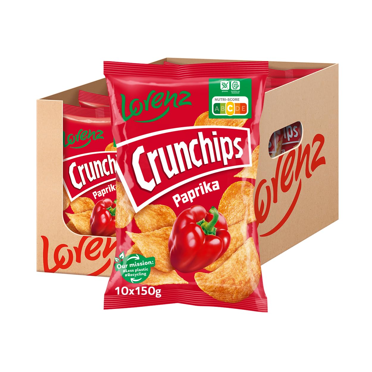 Lorenz Snack World Crunchips Paprika, 10er Pack (10 x 150 g) : Amazon ...
