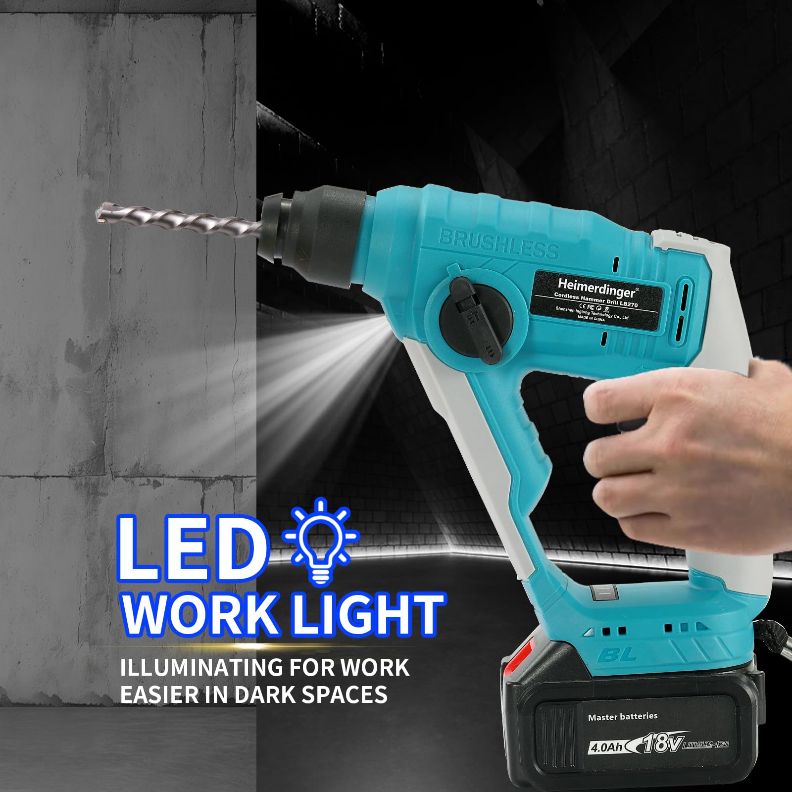 Snapklik.com : 1-1/8" Cordless Rotary Hammer Drill For Makita 18V ...