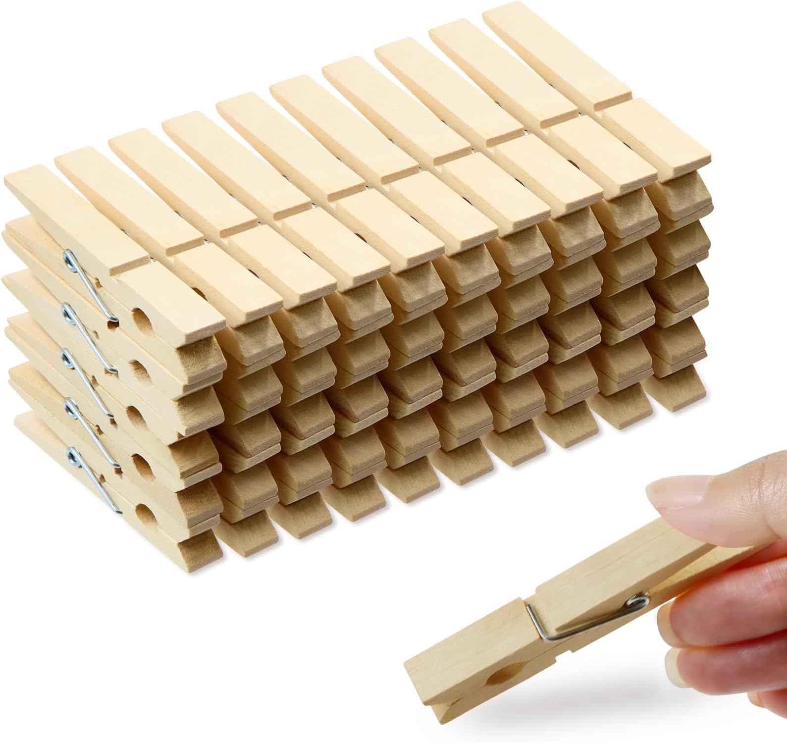 Amazon.com: (Pack of 50) Wooden Clothespins About 2-7/8" Long : Home ...
