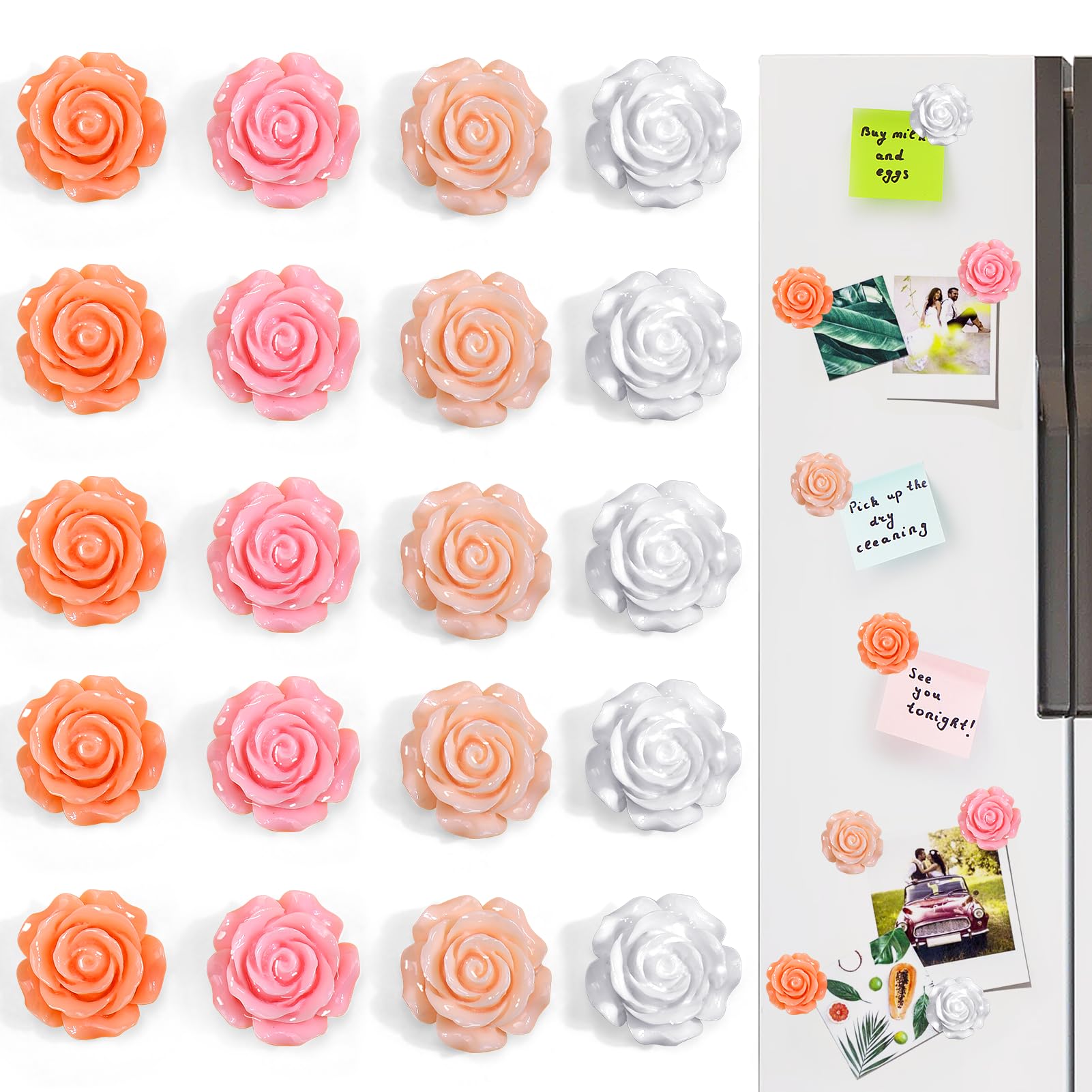 Amazon.com: Vodolo 3D Flower Fridge Magnets,20 PCS Cute Locker ...