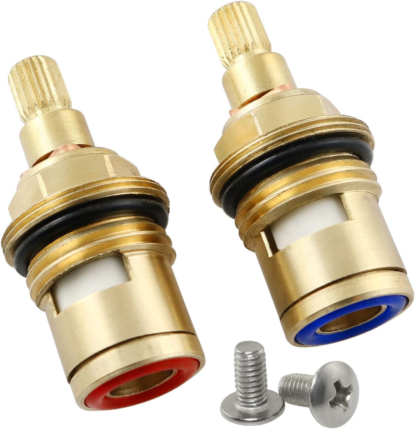 ZYAMY 2pcs Brass Ceramic Stem 20 Teeth Ceramic Disc Cartridge Faucet ...