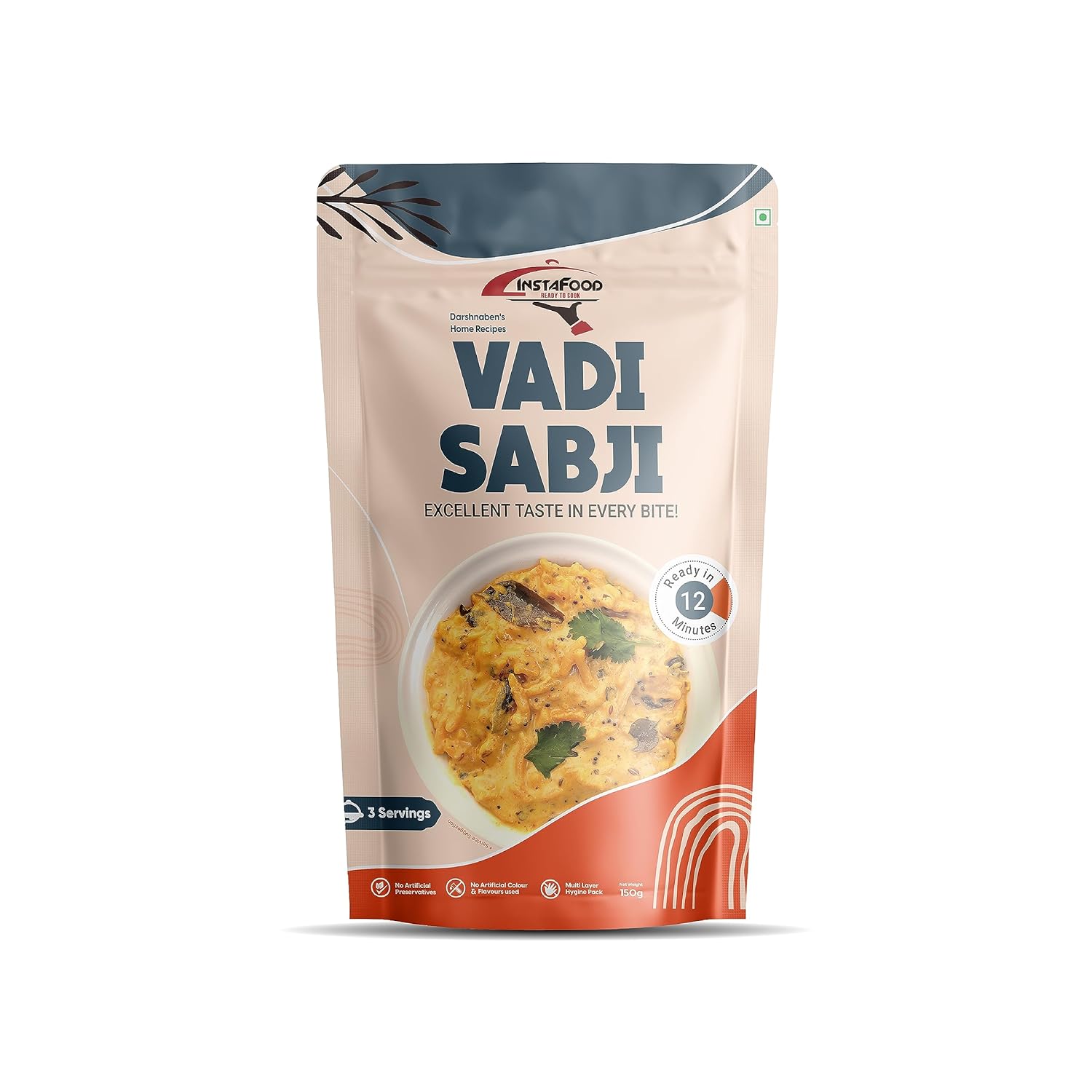 INSTAFOOD Vadi Sabji | Ready to Eat & Cook Meal | 3-4 Servings | Pack ...
