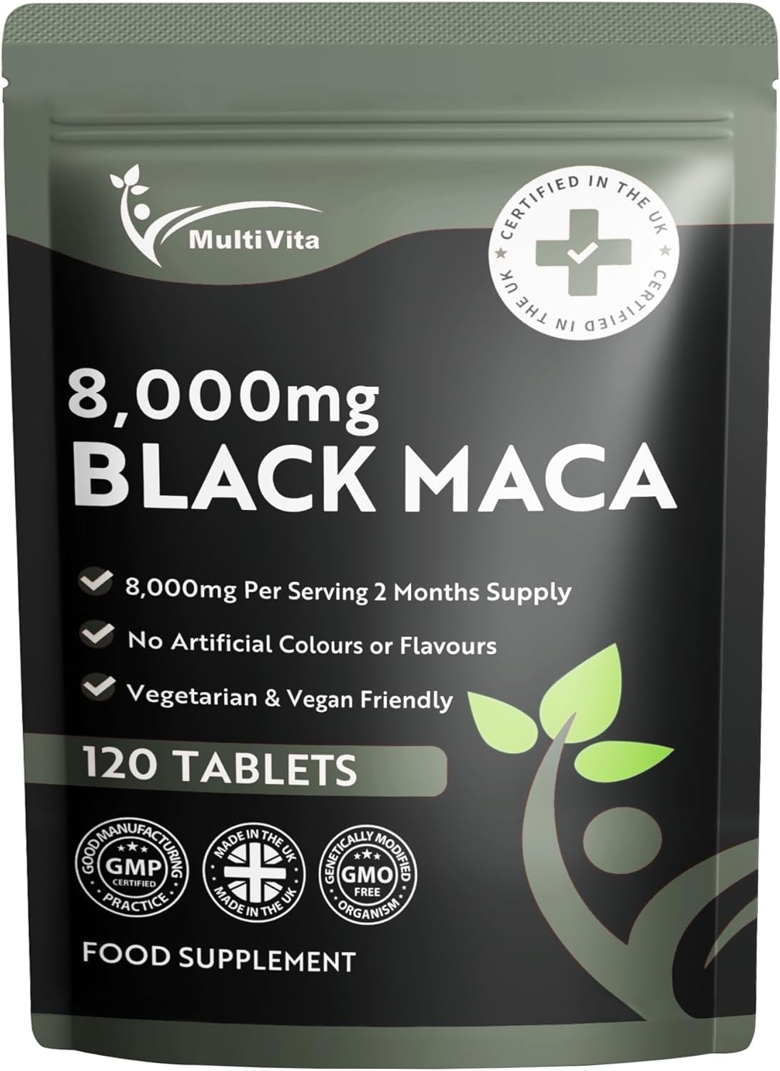 Black Maca Root Tablets 8,000mg per Serving | 120 High Strength Pills ...