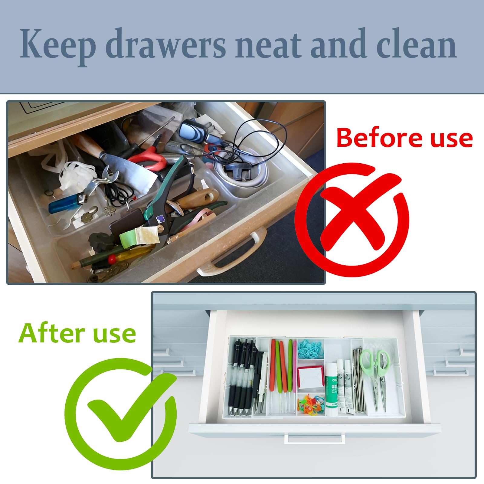Snapklik.com : 3 Tier Drawer Organizer, Expandable Smart Drawer ...
