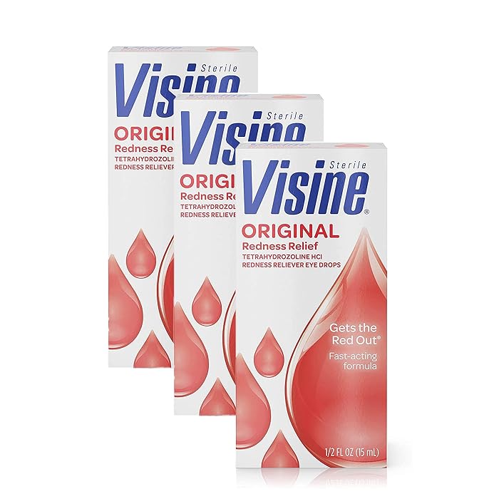 Buy Visine Redness Relief, Original, Eye Drops 0.5 Fl Oz /15 Ml (Pack ...