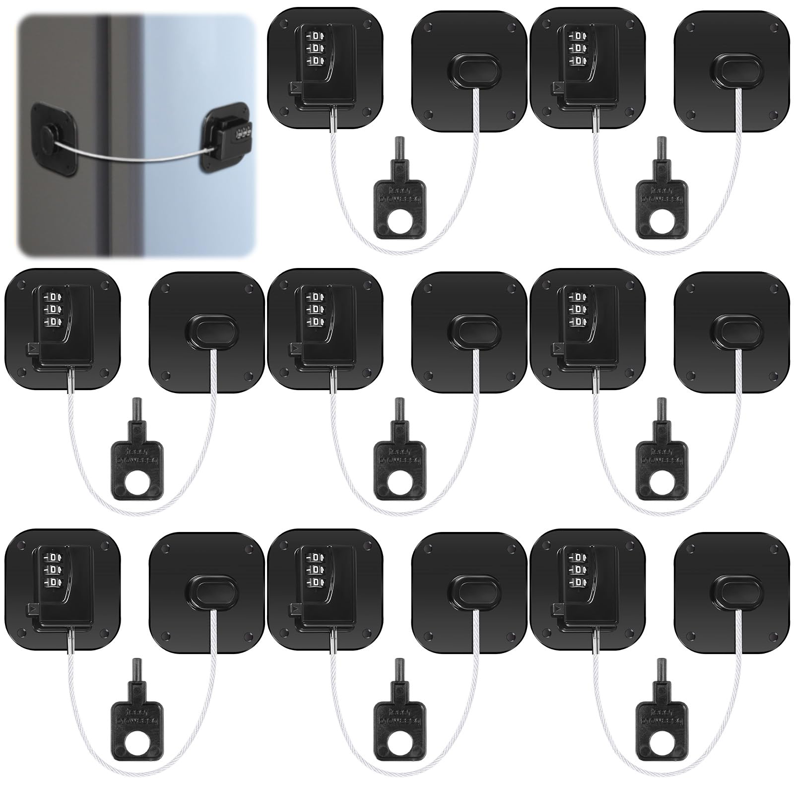 Yaocom 8 Pack Refrigerator Lock Heavy Duty Combination Fridge Lock ...
