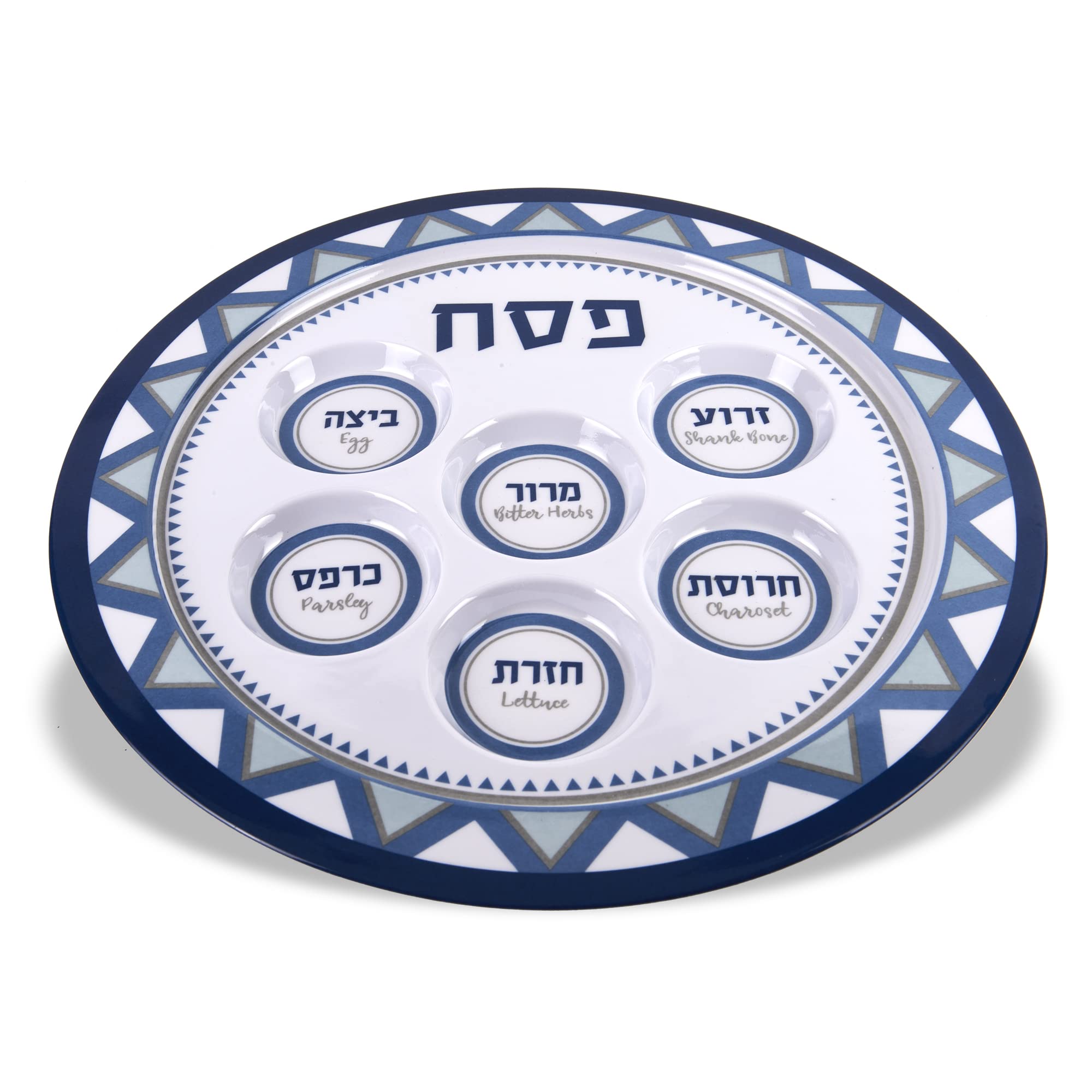 Snapklik.com : Melamine Passover Seder Plates 12 - 6 Section Plate Marked