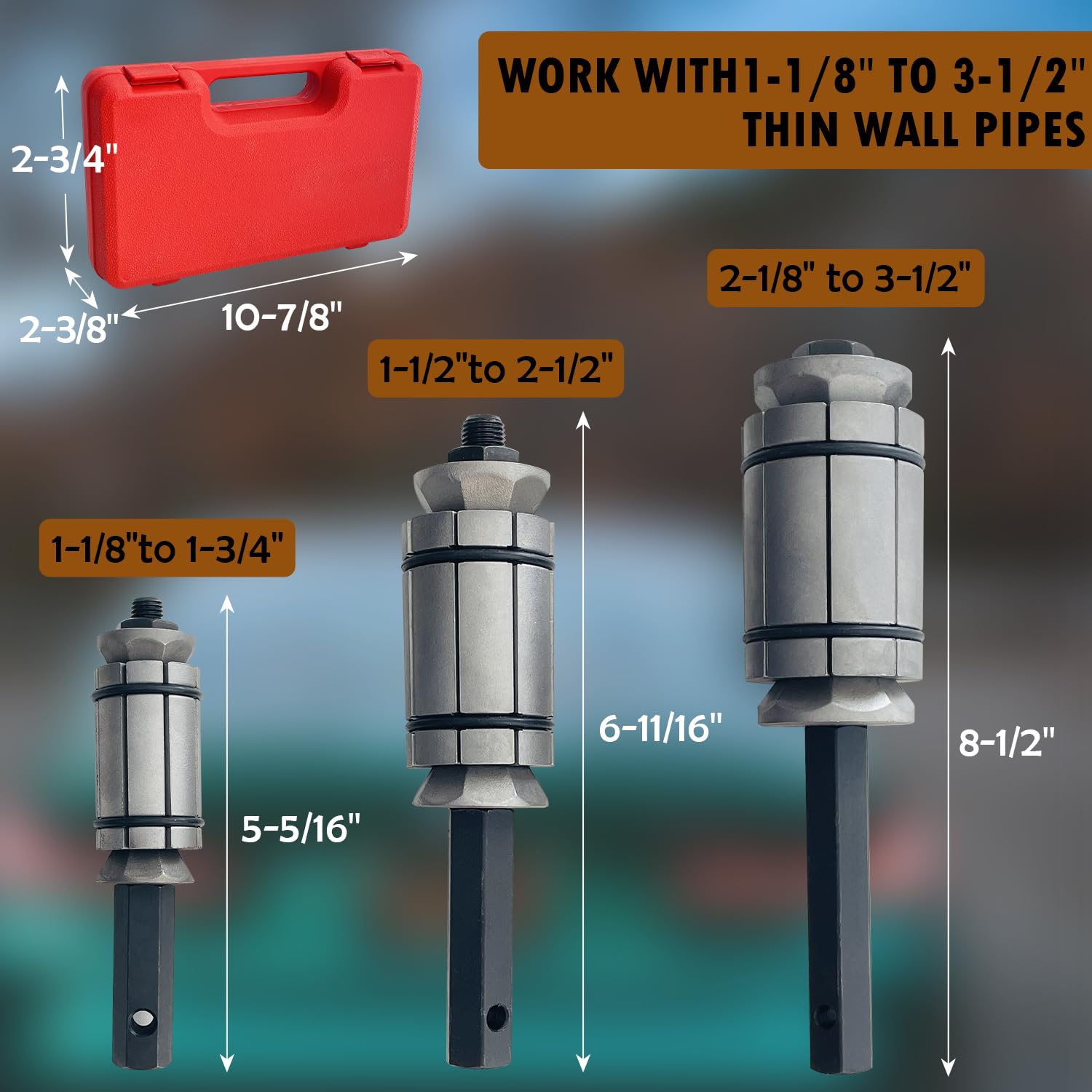 Snapklik.com : Sutekus Pipe Expander Tool Set 1-1/8 To 3-1/2 Tail ...