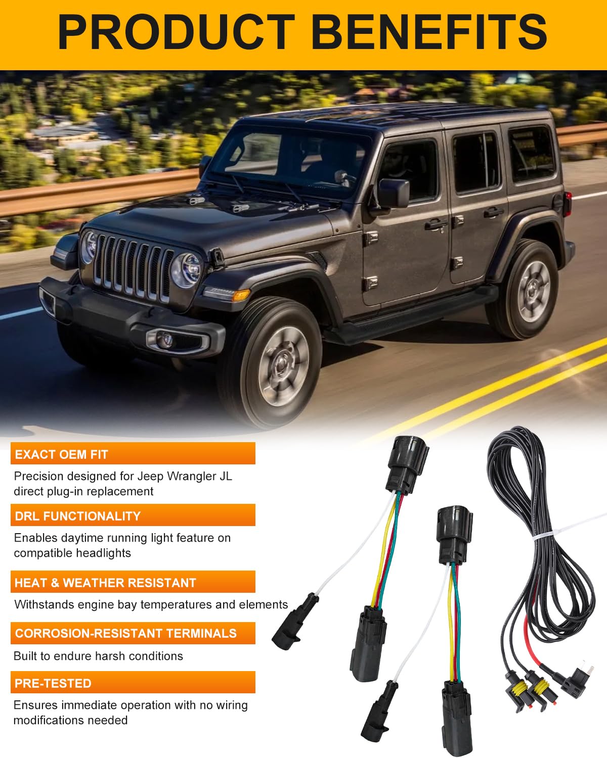 Snapklik.com : Headlight DRL Adapter Harness Kit Compatible