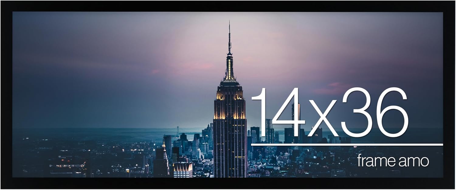 Amazon.com - Frame Amo 14x36 Black Modern Picture or Poster Frame, 1 ...