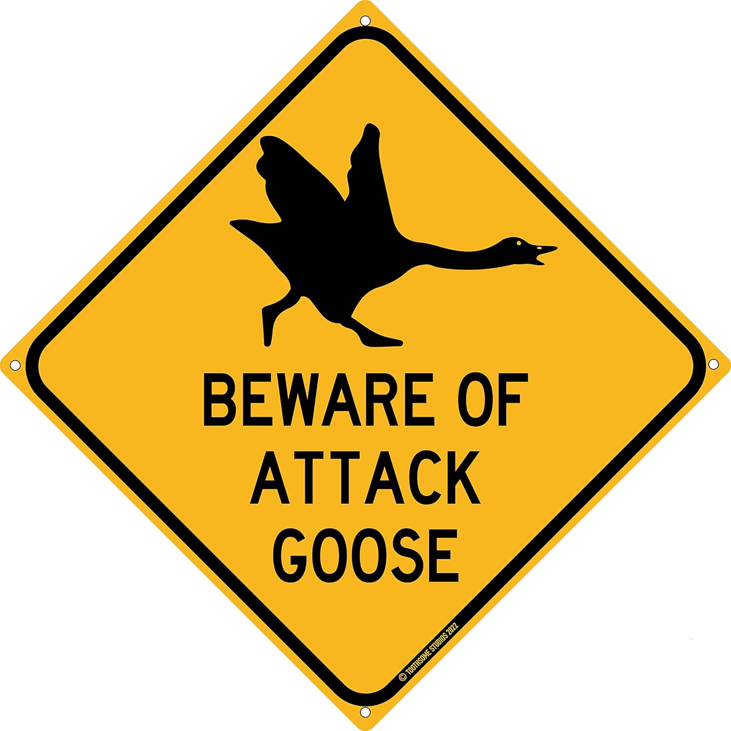 Beware Of Attack Goose – Letrero divertido de estaño de 12.0 x 12.0in ...