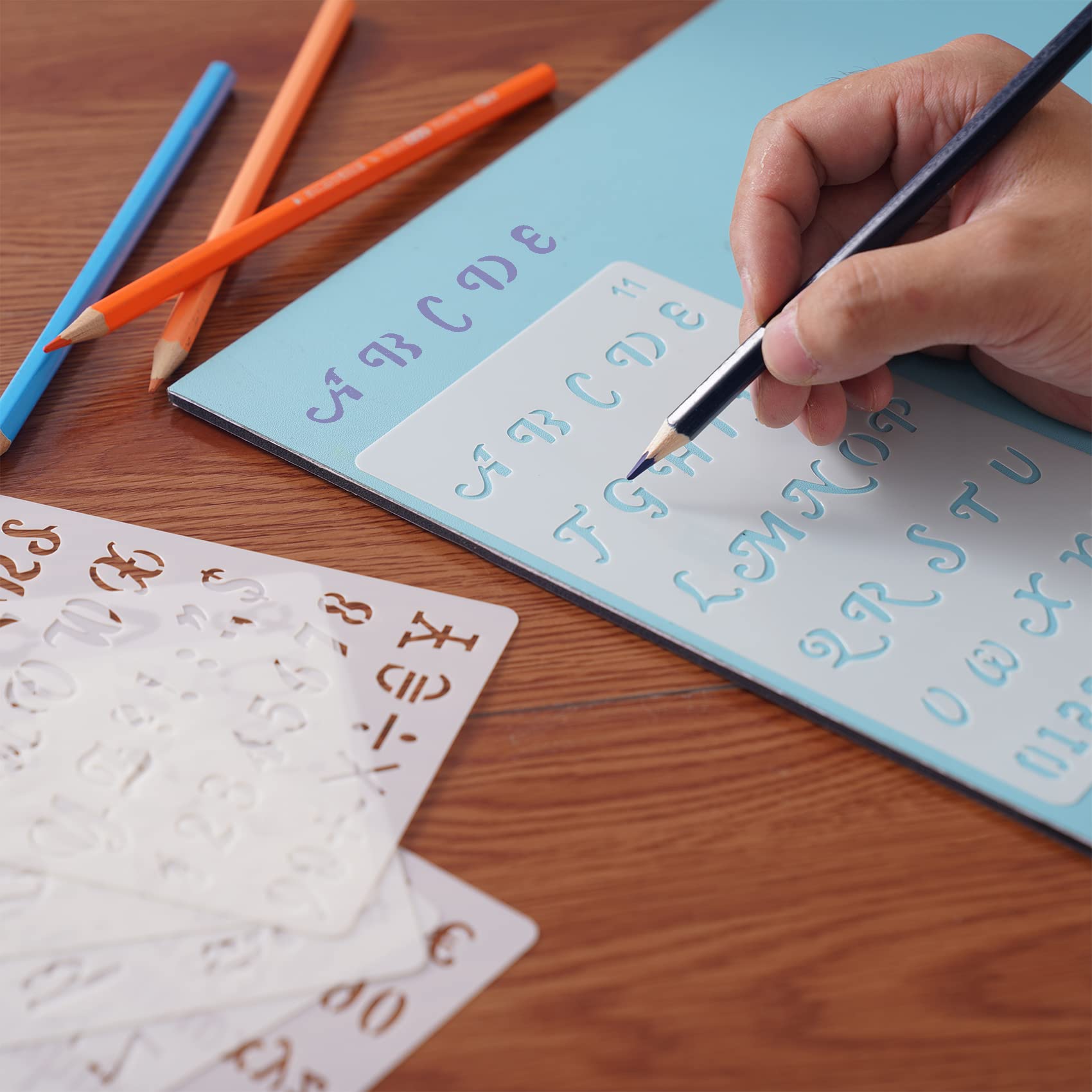 Snapklik.com : Letter Stencils - 12 Pack, 4 X 7 Inch, Reusable Plastic ...