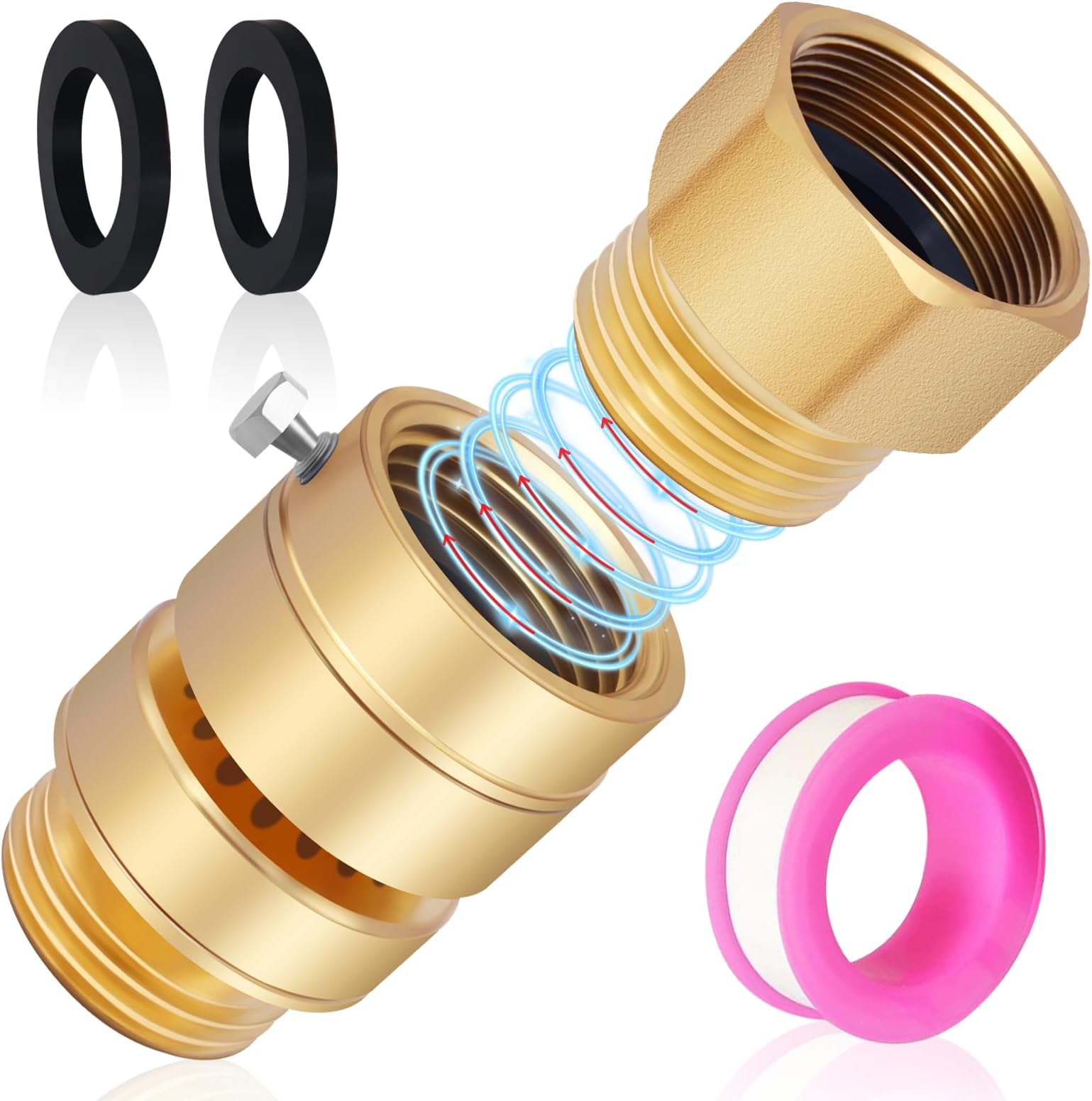 Self Draining Vacuum Breaker, No Lead Brass 3/4" Female x 1-1/16" GHT ...