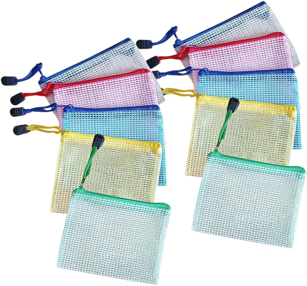 Amazon.com: UUYYEO 10 Pcs B8 Size Plastic Mesh Zipper Bags Zip File ...