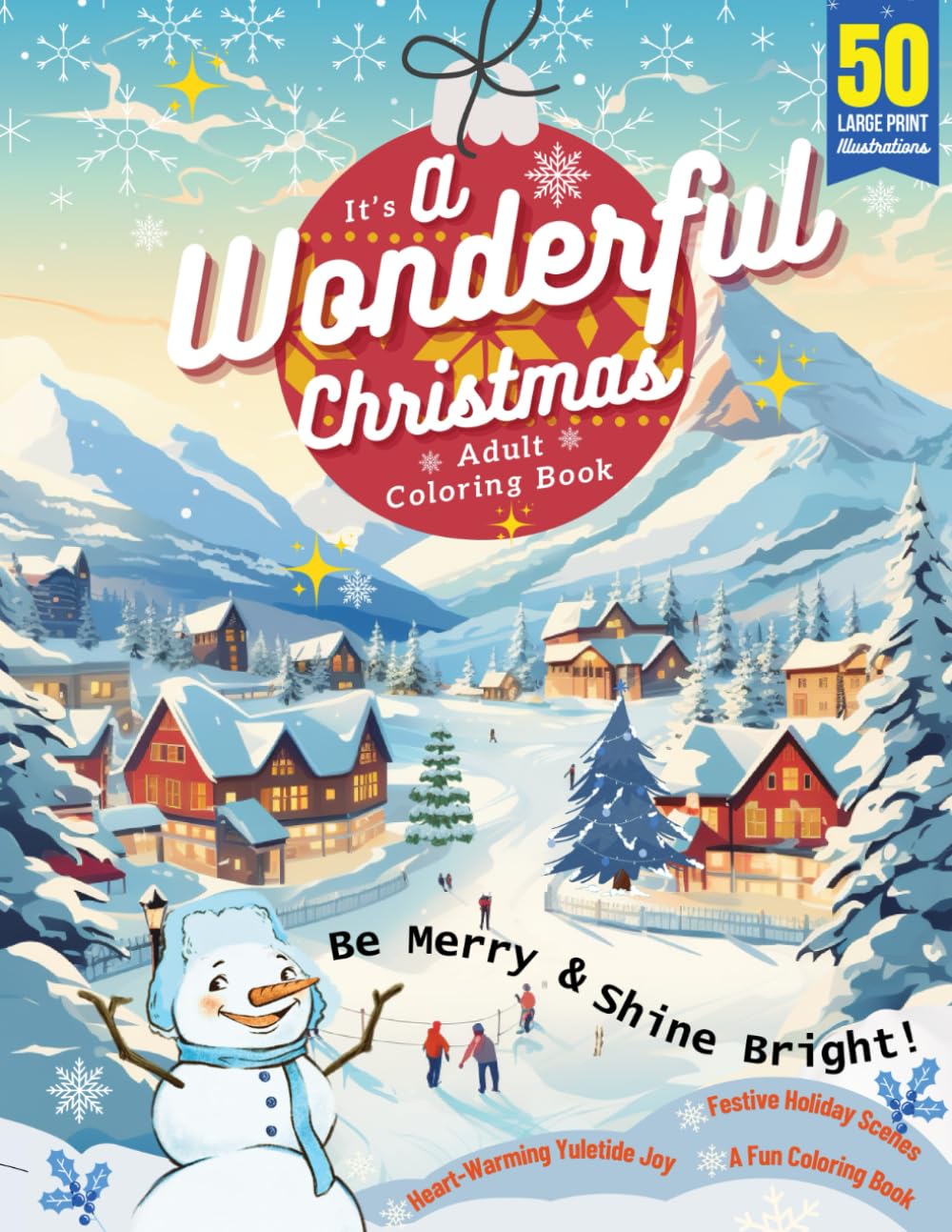 It’s A Wonderful Christmas Adult Coloring Book: 50 Large Print ...