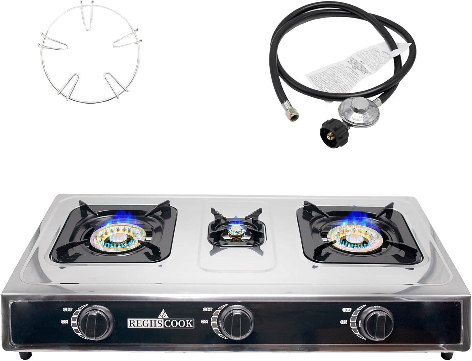 Amazon.com: RegiisCook 3 Burners Propane Gas Cooktop,Camping Portable ...