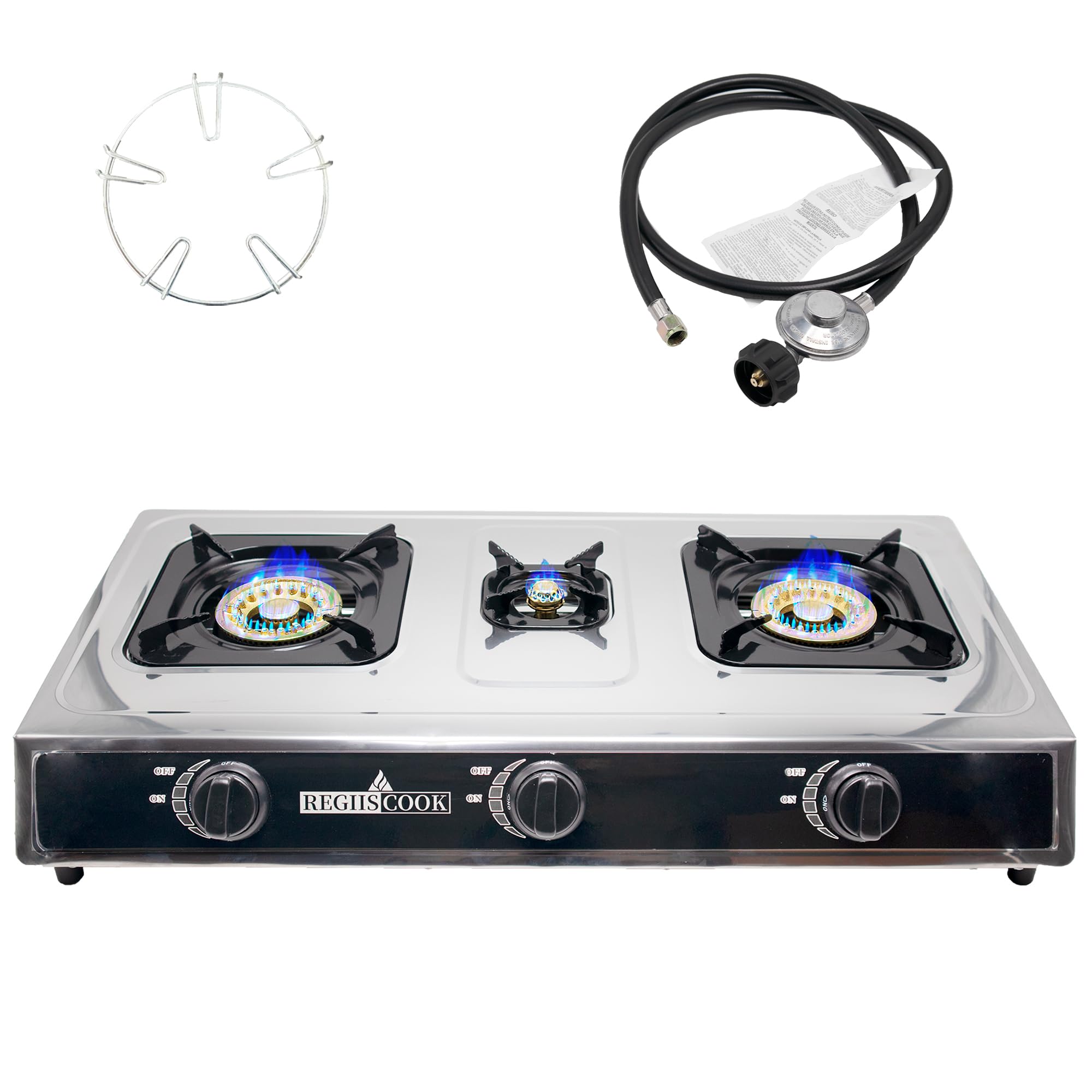 Amazon.com: RegiisCook 3 Burners Propane Gas Cooktop,Camping Portable ...