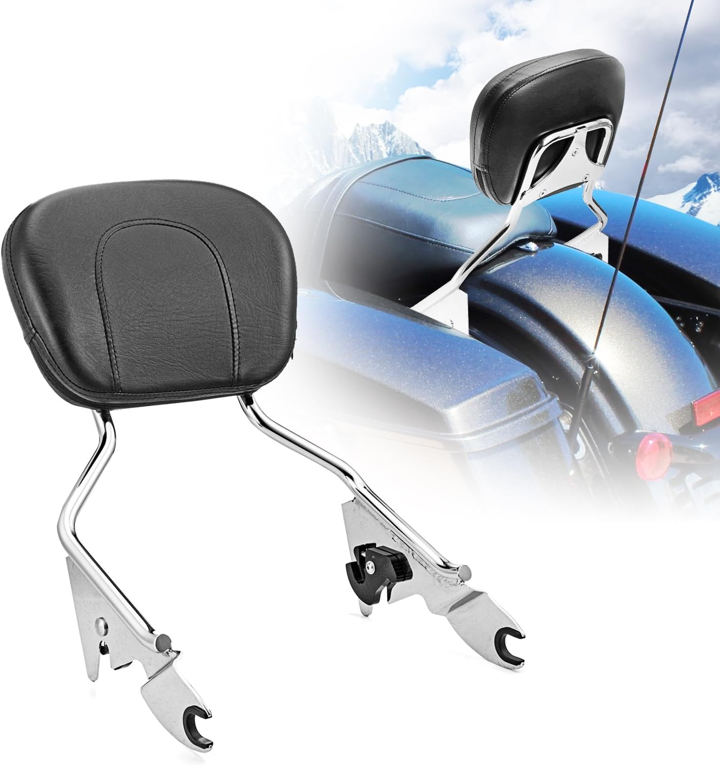 Amazon.com: Detachable Rear Passenger 26" Sissy Bar Backrest with Pad ...