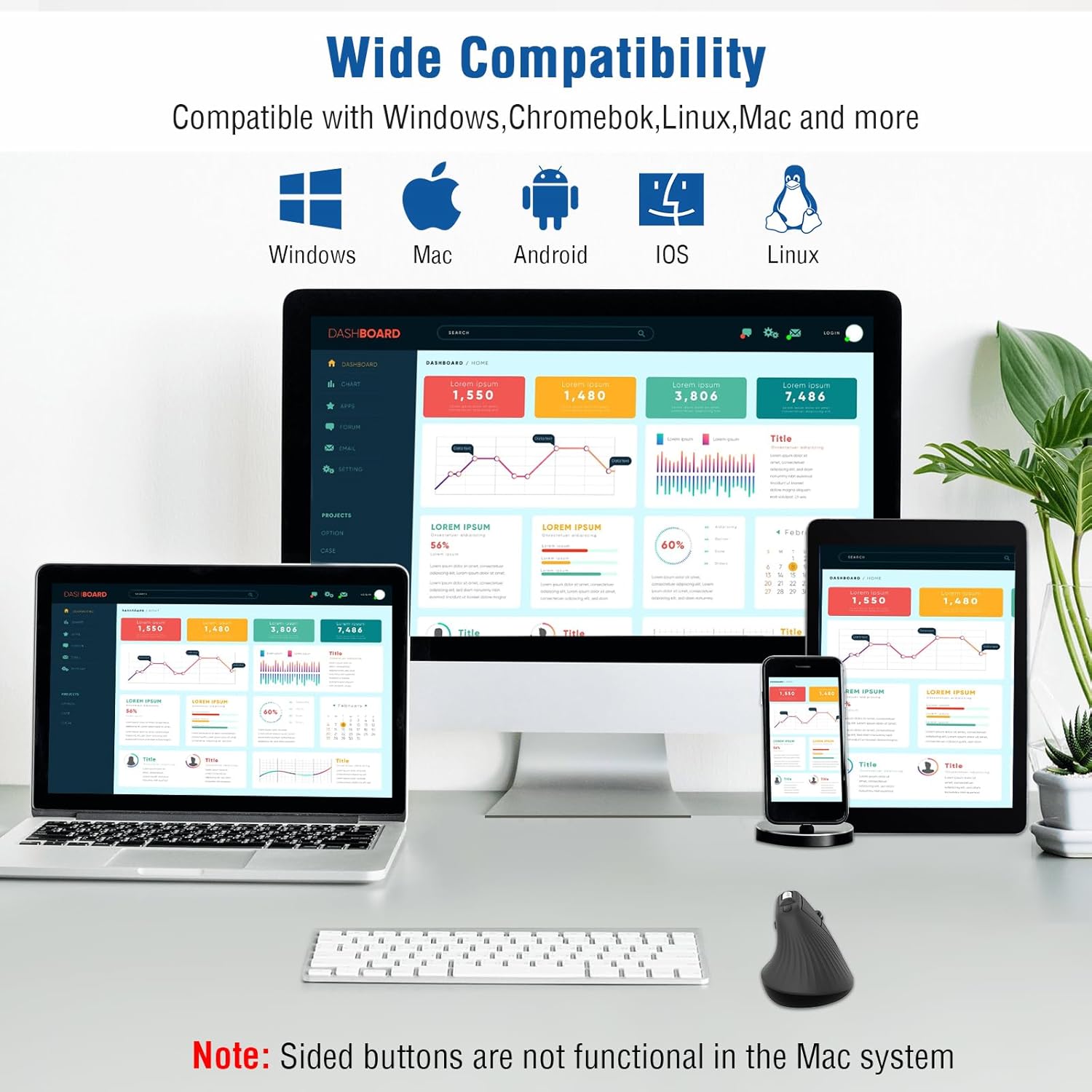 EDJO Ratón ergonómico inalámbrico, mouse vertical tipo C y USB, mouse ...