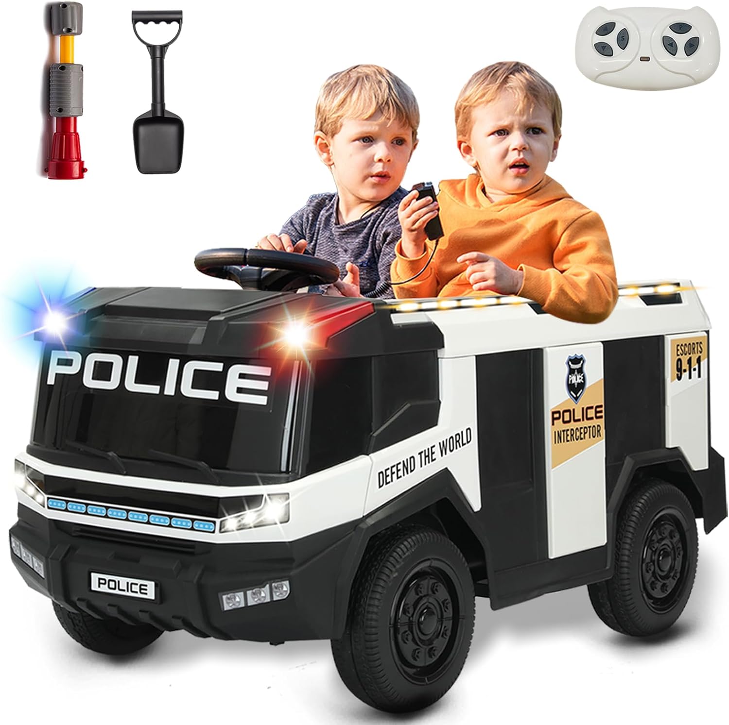 Amazon.com: YunTopKids 12V Ride On Fire Truck,2 Seater Ride on Car,Kids ...