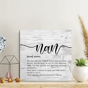 Amazon.com: Nan Definition Wood Sign Nan Definition Typography Wooden ...
