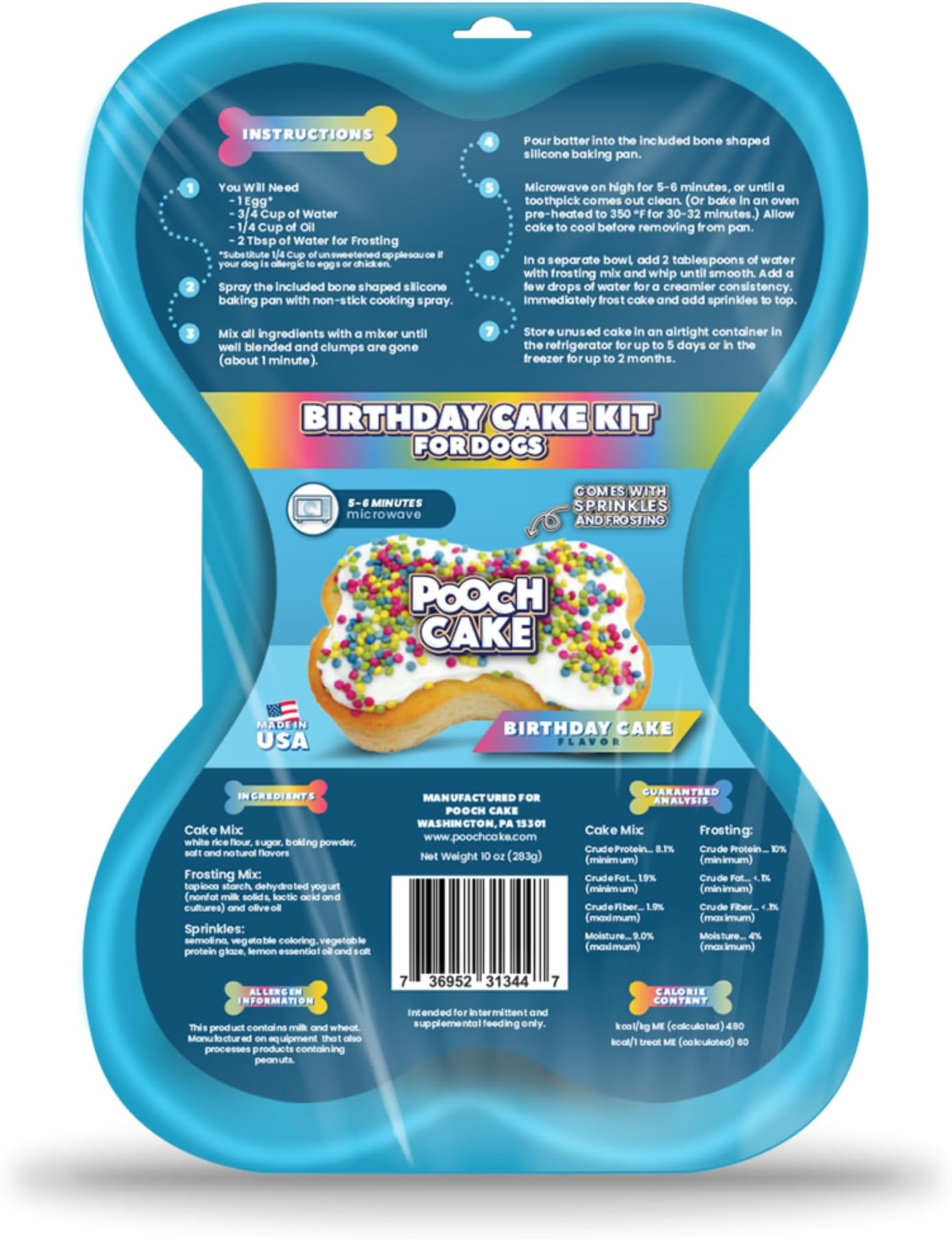 Amazon.com: Puppy Cake Mix Dog Birthday Cake Kit, with Bone Silicone ...