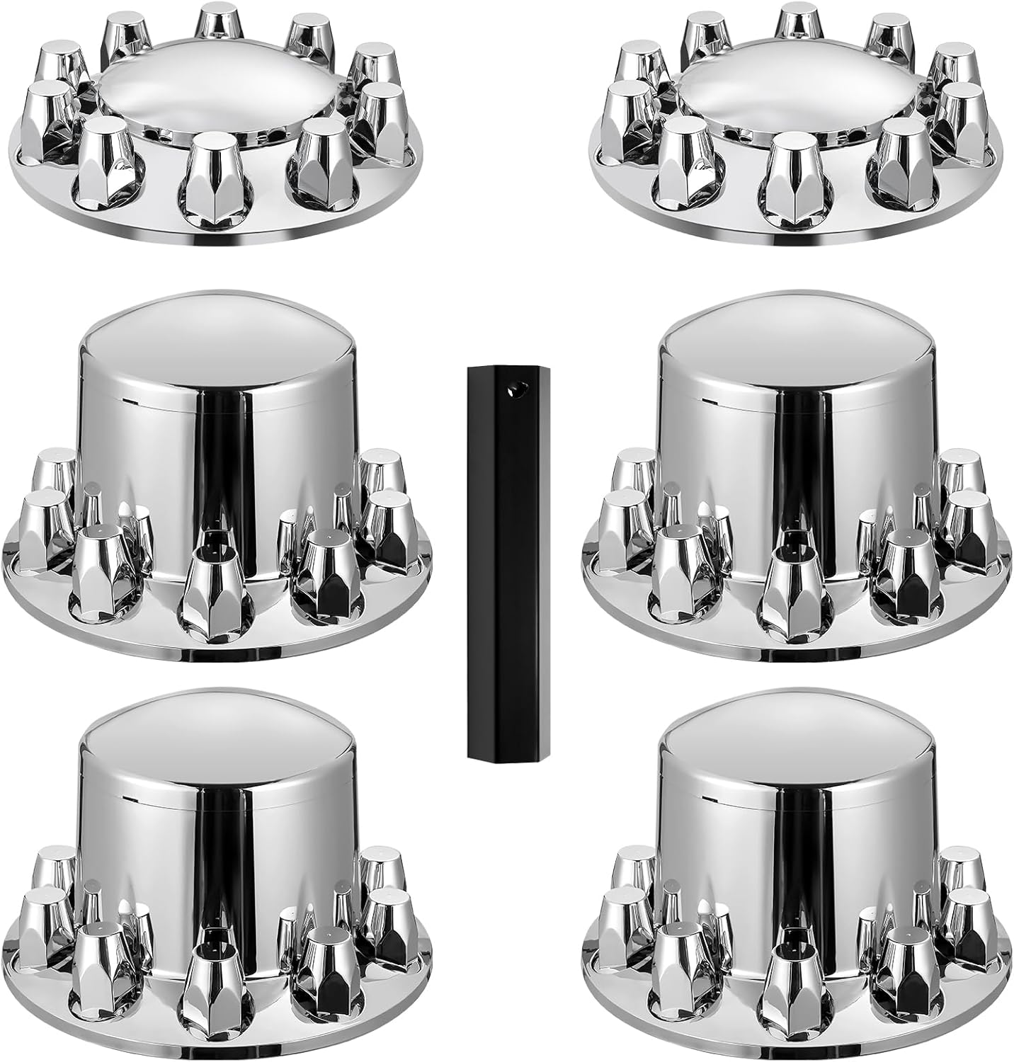 Amazon.com: VEVOR Semi Wheel Hub Covers, Dome Axle Cover Lug Nut Covers ...