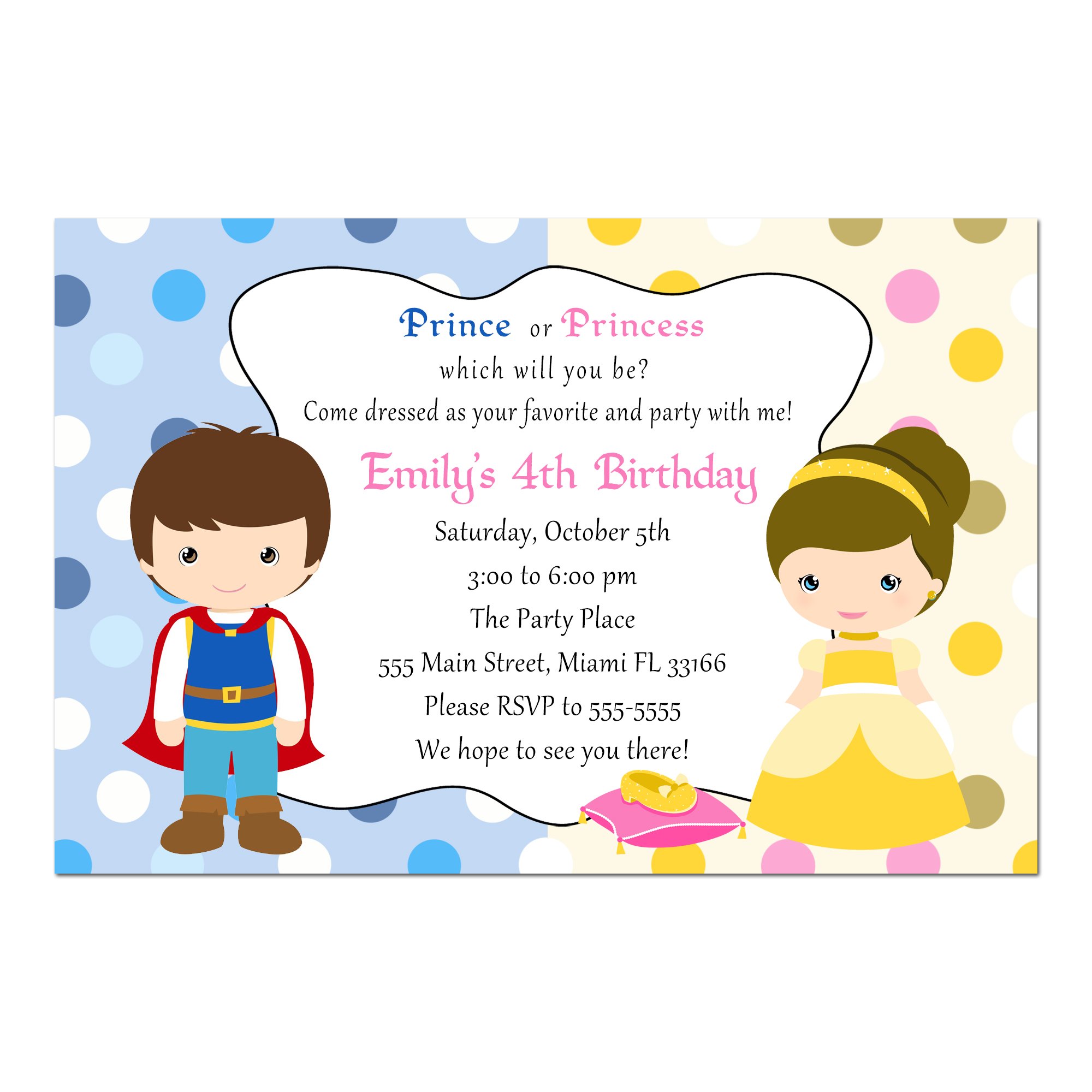 Prince And Princess Party Invitation