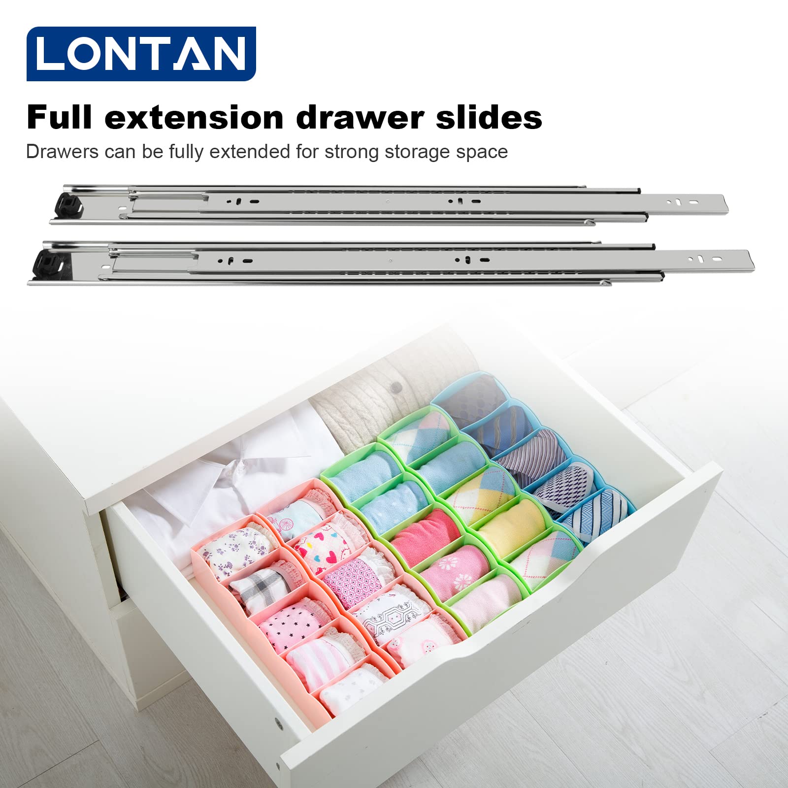 Snapklik.com : 22 Inch 1 Pair Heavy Duty Drawer Slides Without Lock ...