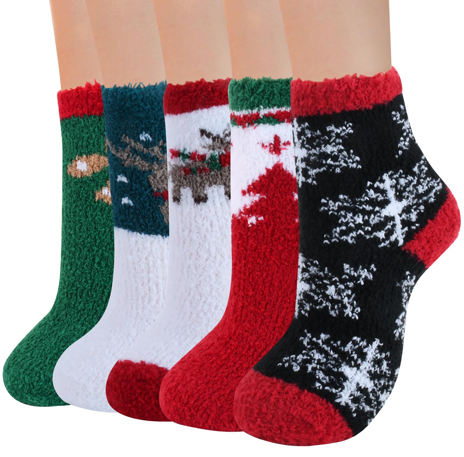 Amazon.com: LKV Winter Socks for Women Fluffy Fuzzy Socks Womens ...