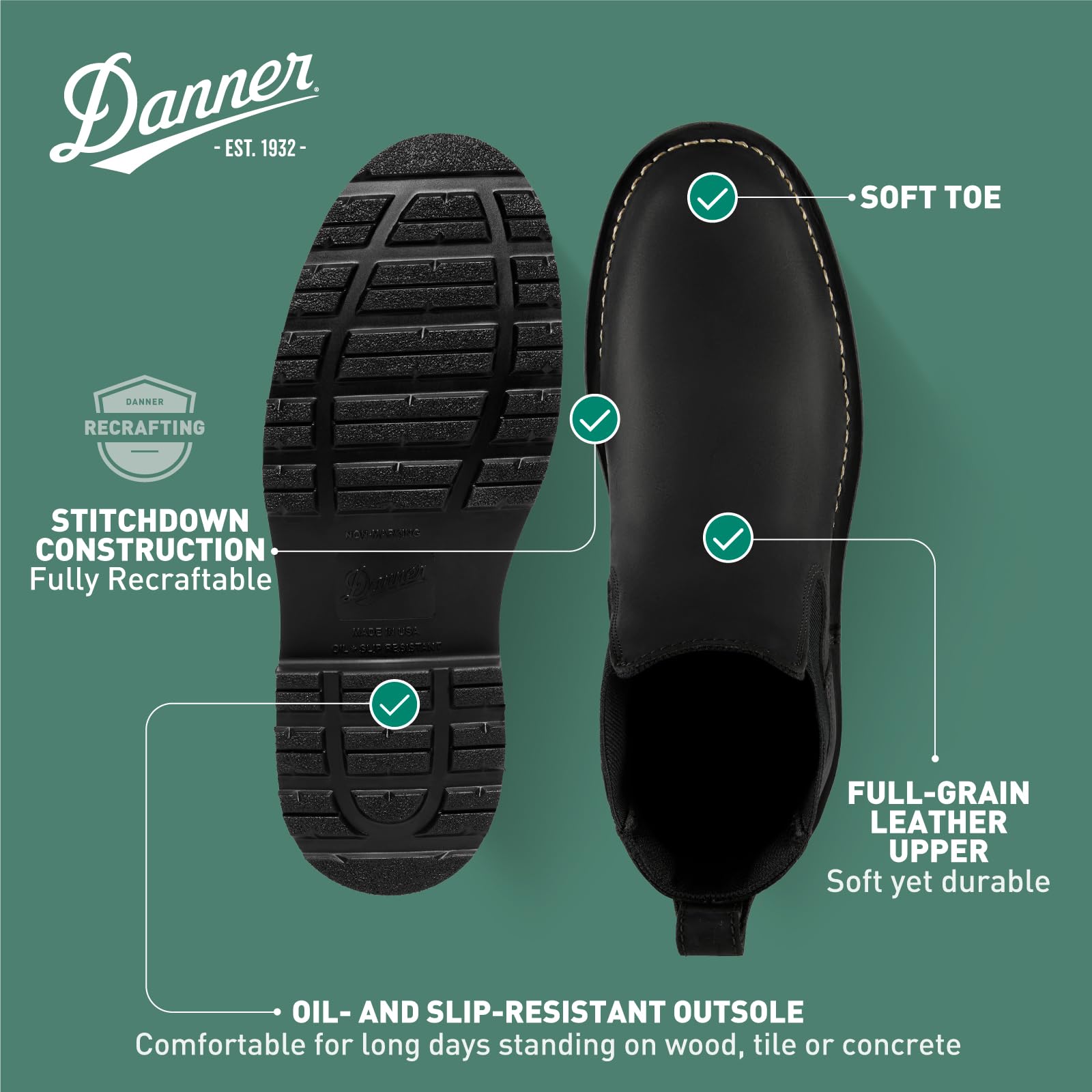 Snapklik.com : Danner 6” Bull Run Chelsea Work Boots For Men - Oiled ...