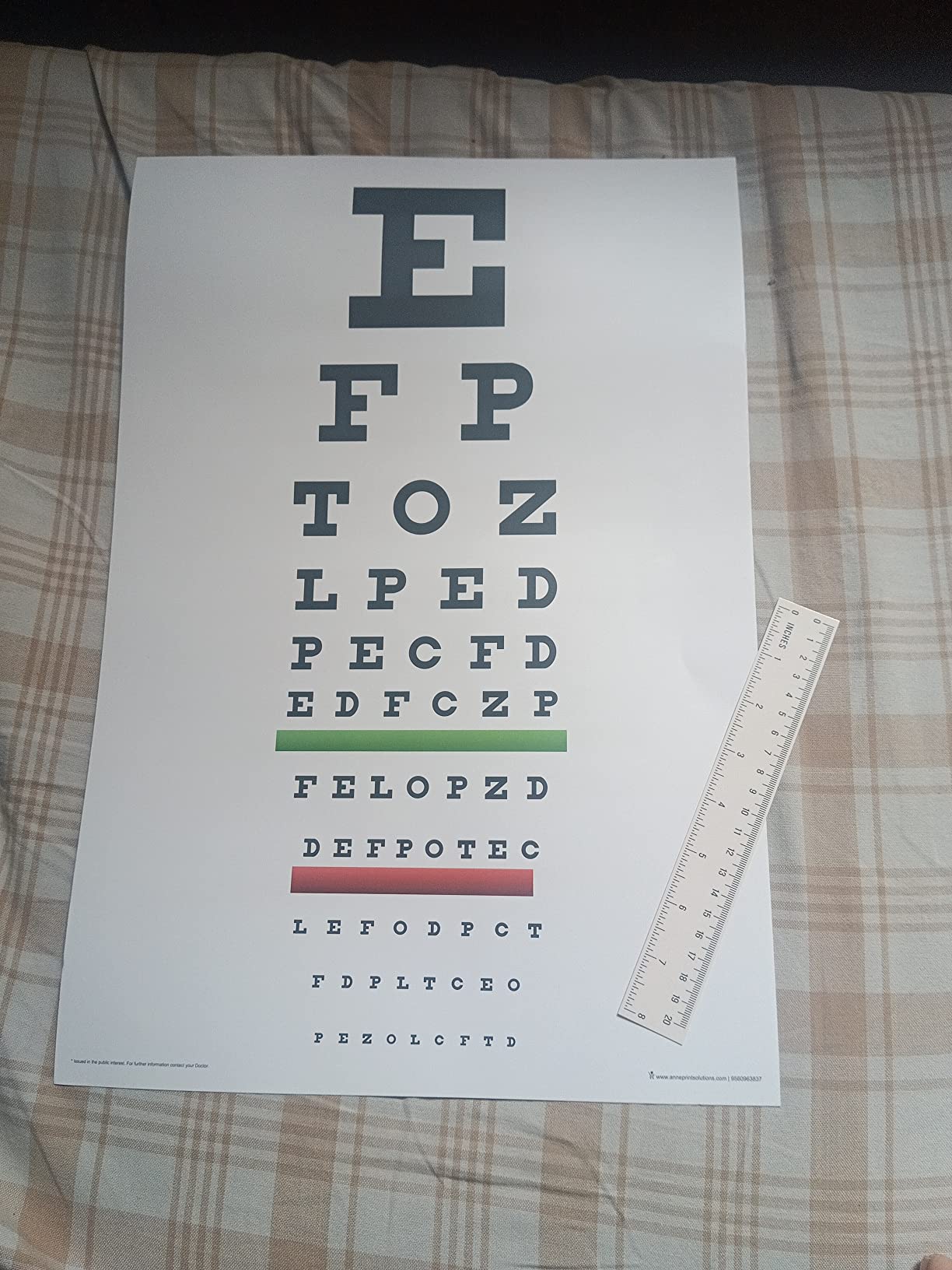 Anne Print Solutions ® Eye Test Paper Chart Poster for Hospital ...