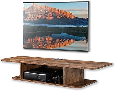 Amazon.com: AREAJD Floating Under TV Game Double Shelf Stand for Xbox ...