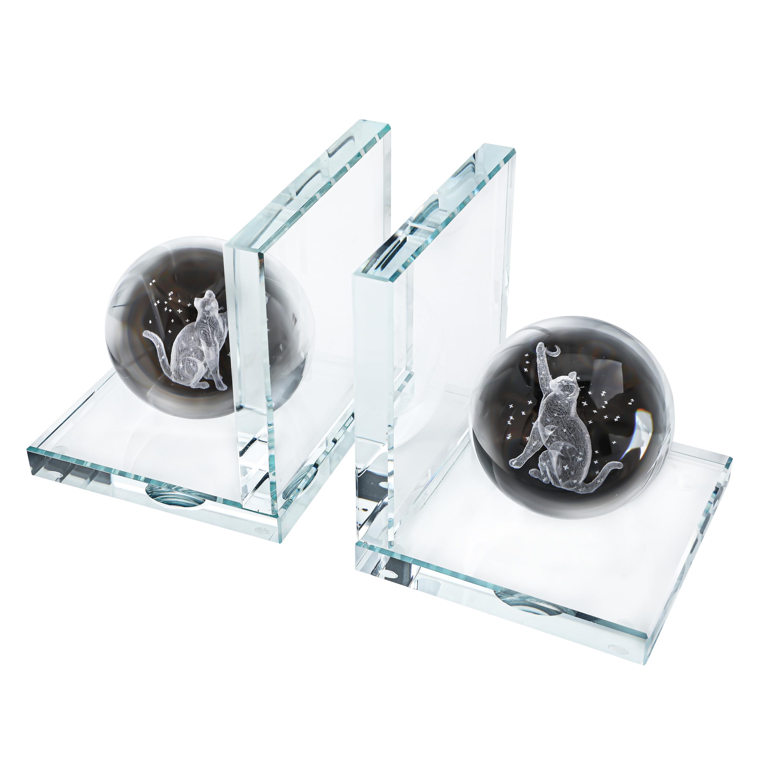 Amazon.com: 4'' Tall Crystal Book Ends for Shelves - Modern Crystal ...
