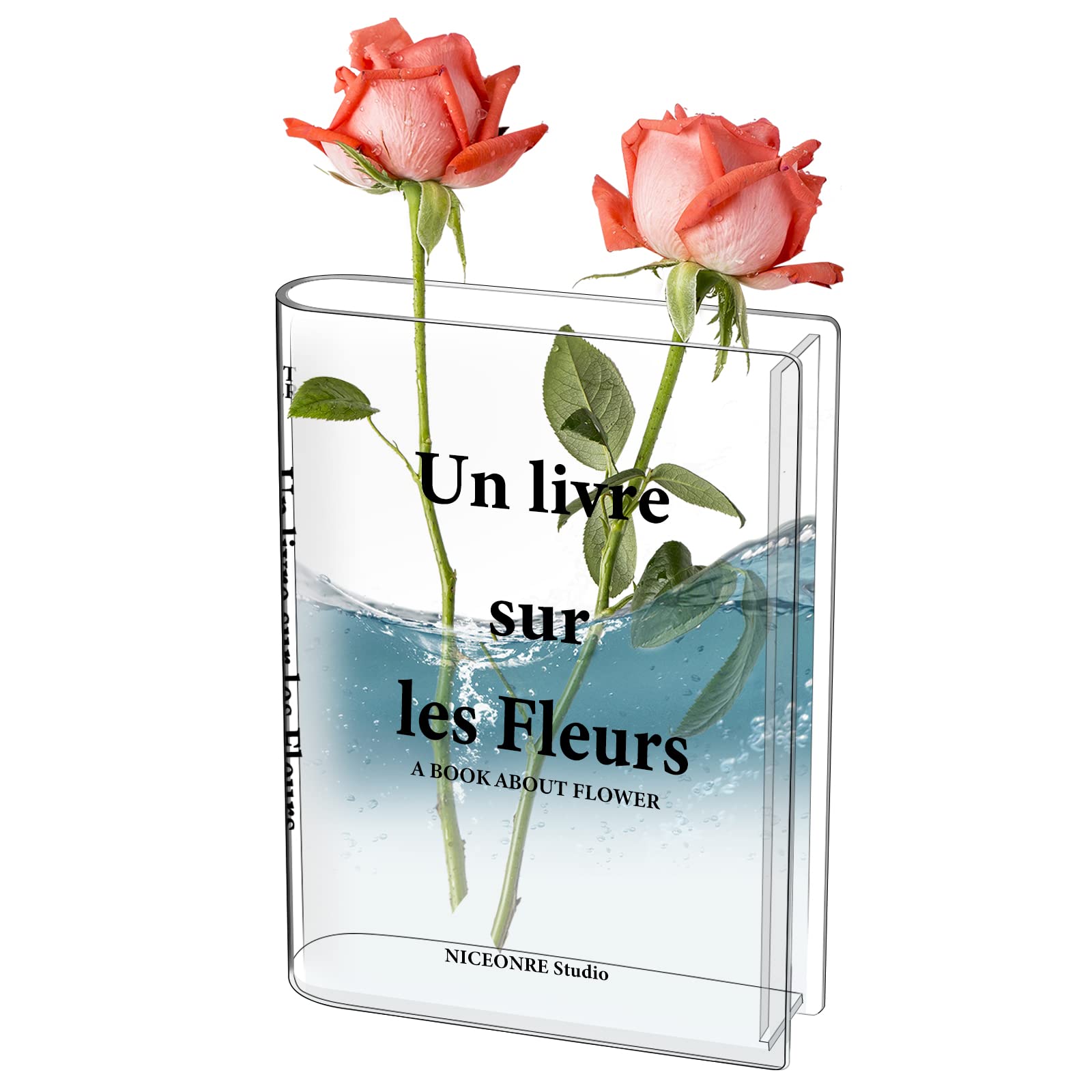 Book Vase, Book Vase for Flowers, Clear Tulip Vase, Acrylic Book Vase ...