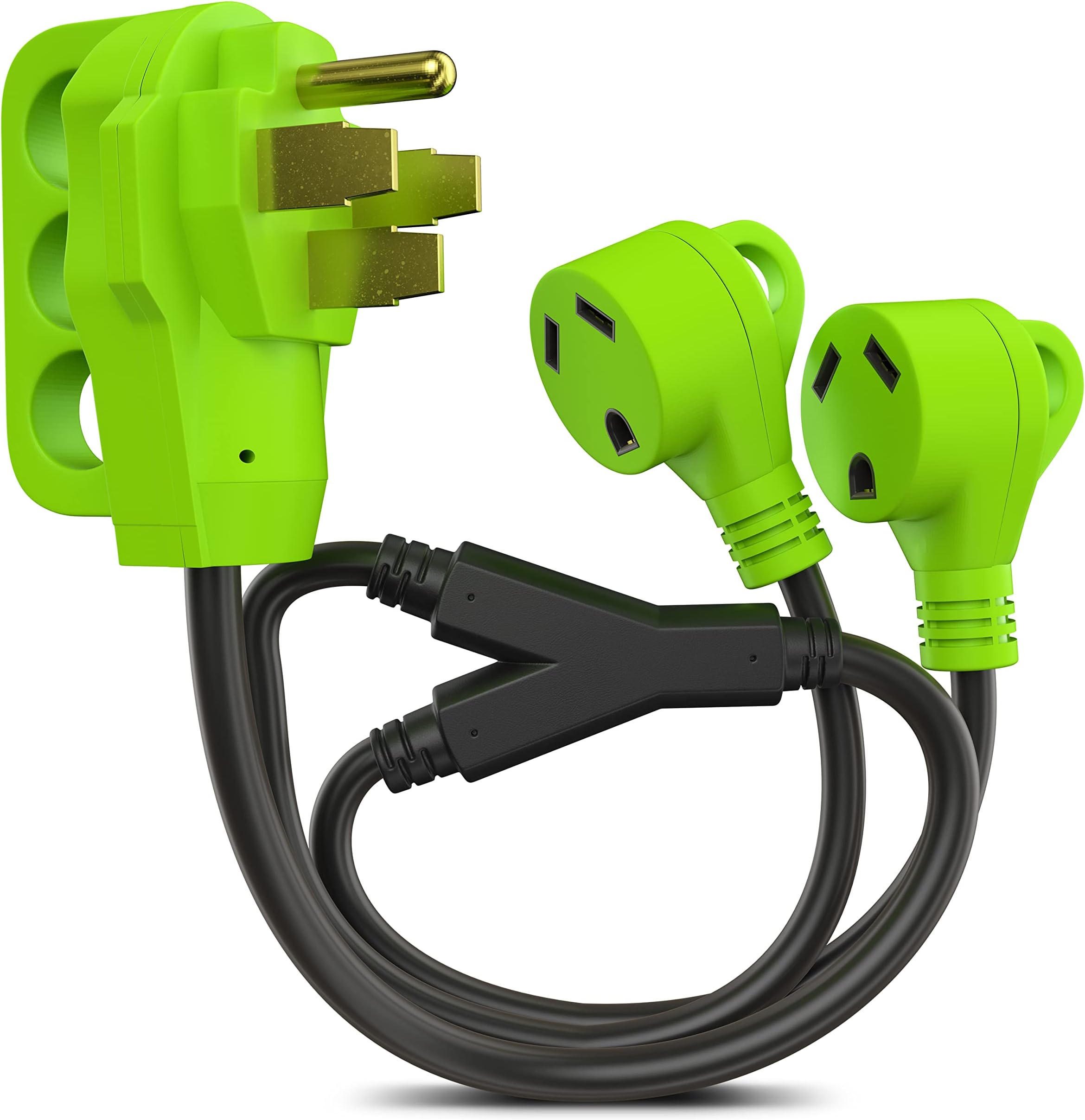 Leisure Cords 24'' RV Y Adapter Cord 50 Amp Male Plug to Two 30 Amp ...