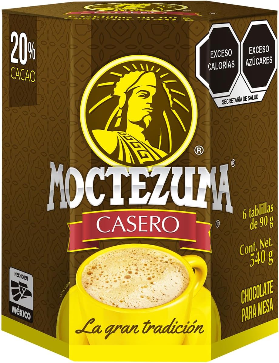 Chocolate Moctezuma CASERO, Chocolate de Mesa con canela, 540g, 6 ...