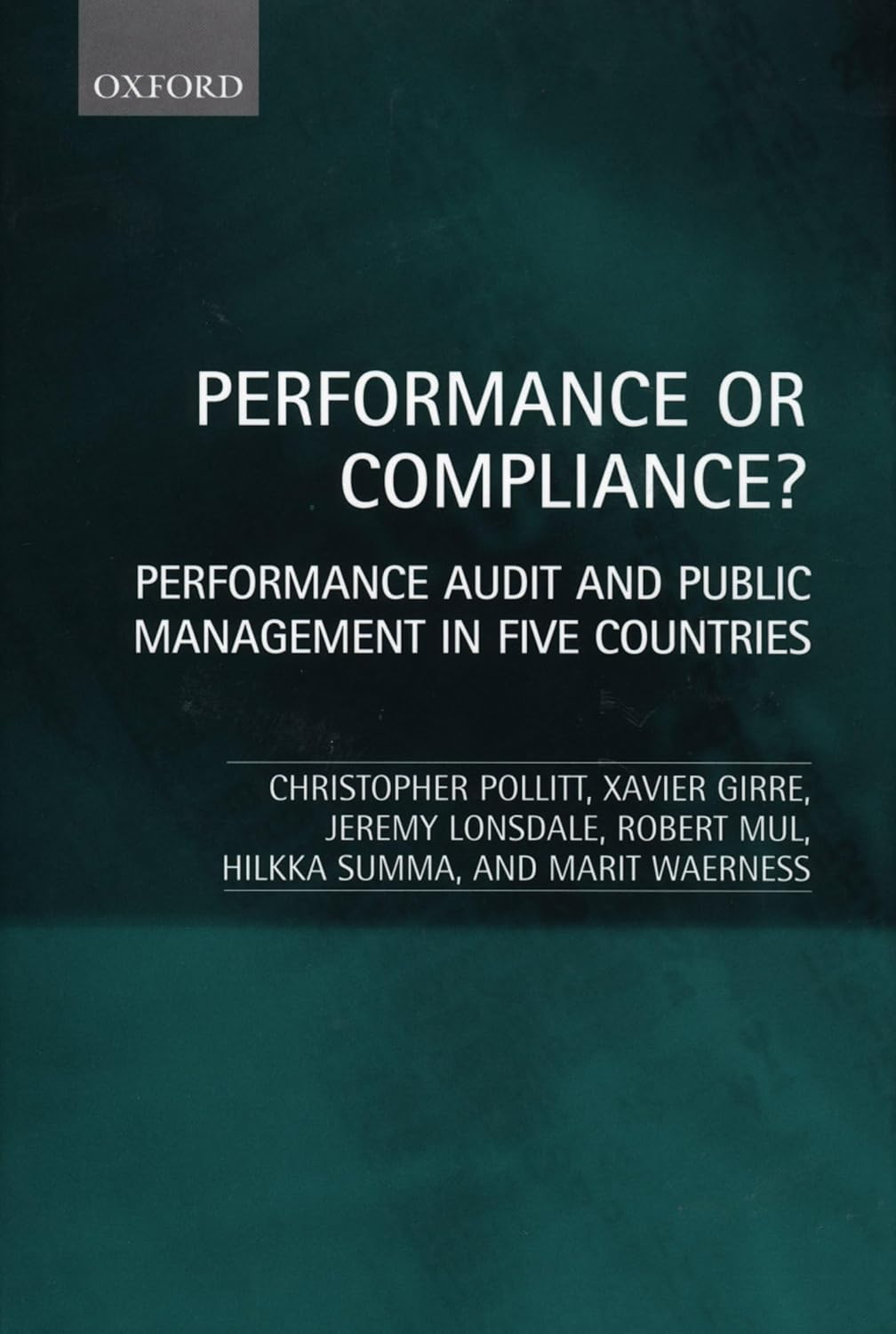 Amazon | Performance or Compliance?: Performance Audit and Public ...