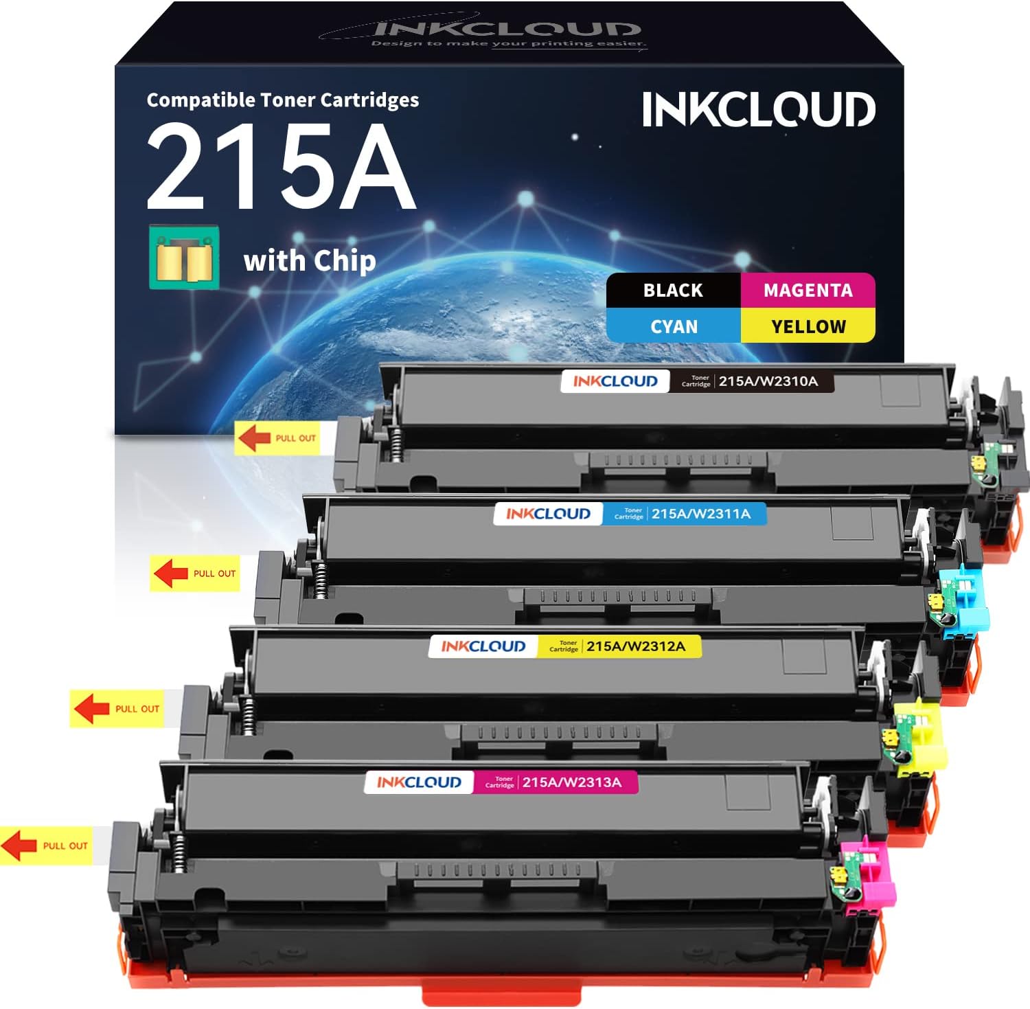Amazon.com: INKCLOUD Compatible 215A with Chip Toner Cartridge ...