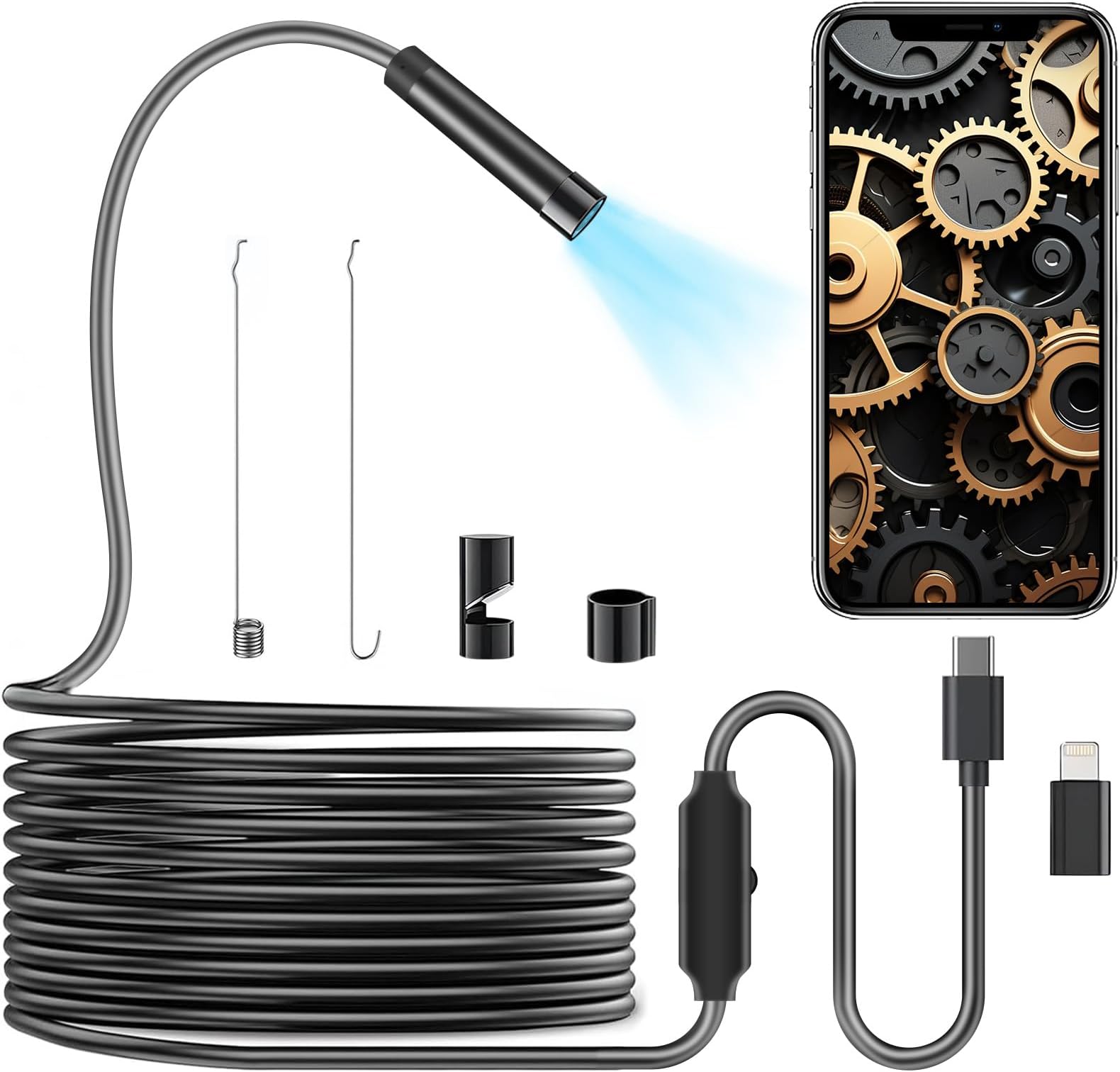 DEPSTECH Endoscope Camera USB 720P Caméra Endoscopique, Sonde Étanche ...