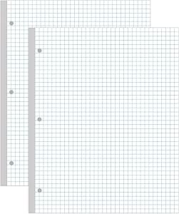 Amazon.com : (2-Pack) A4 Grid Filler Paper, 3-Hole Graph Paper ...