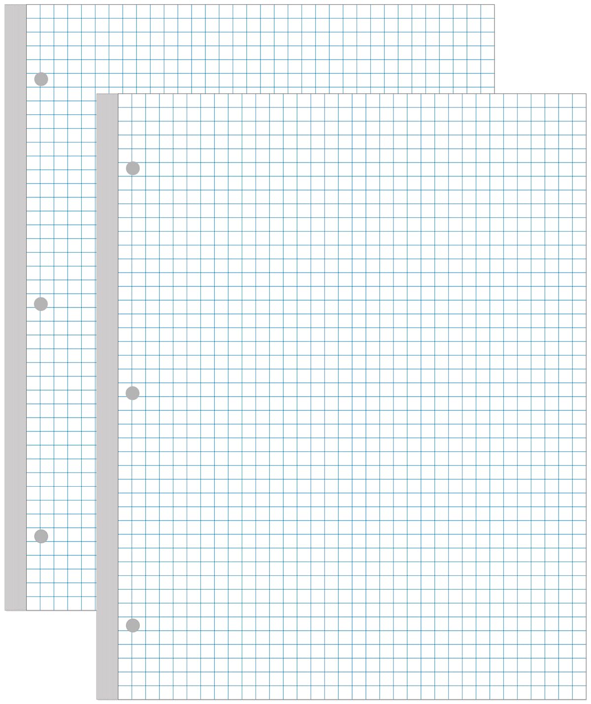 Amazon.com : (2-Pack) A4 Grid Filler Paper, 3-Hole Graph Paper ...