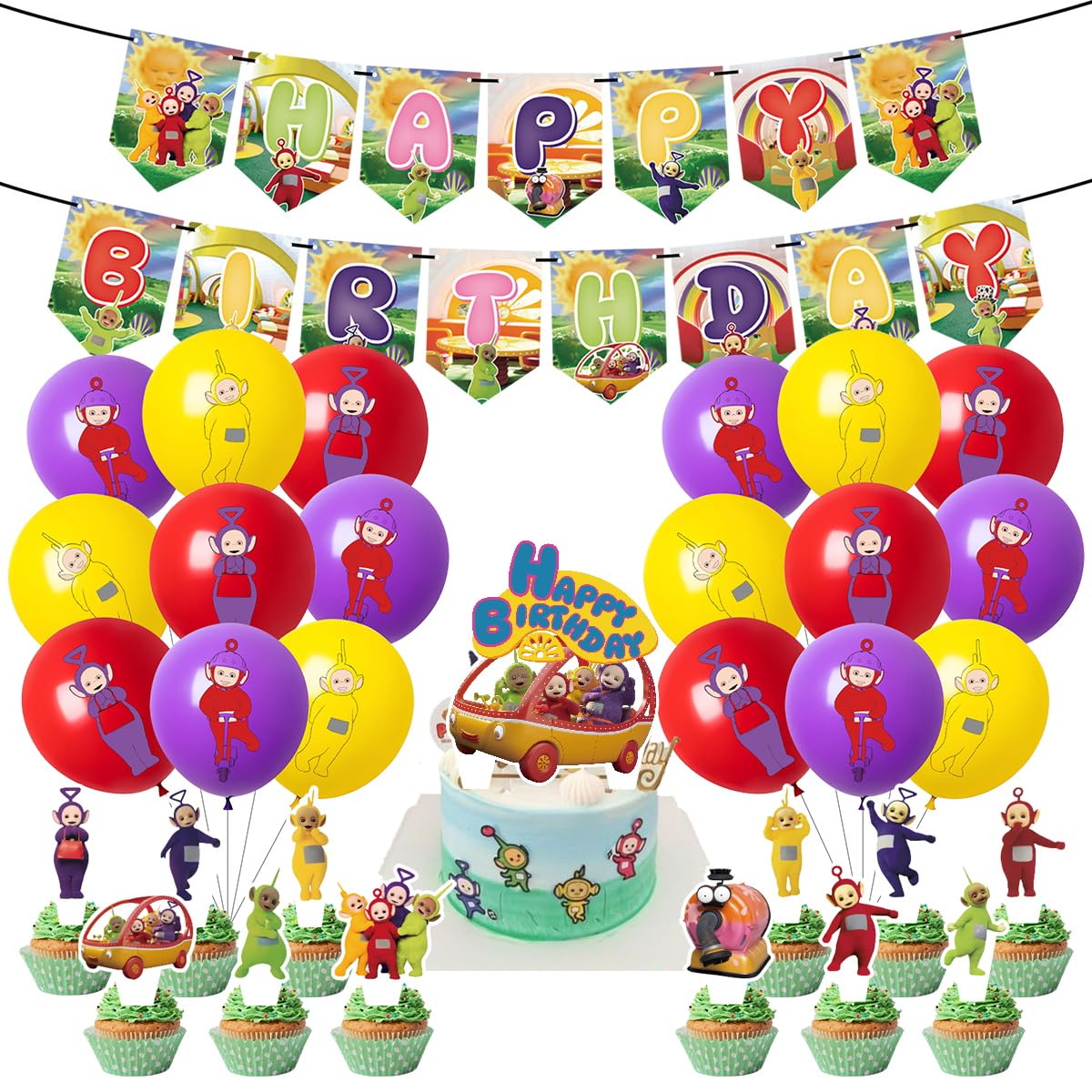 Buy simyron Teletubbies Party Supplies - 32 Piece Teletubbies Themed ...