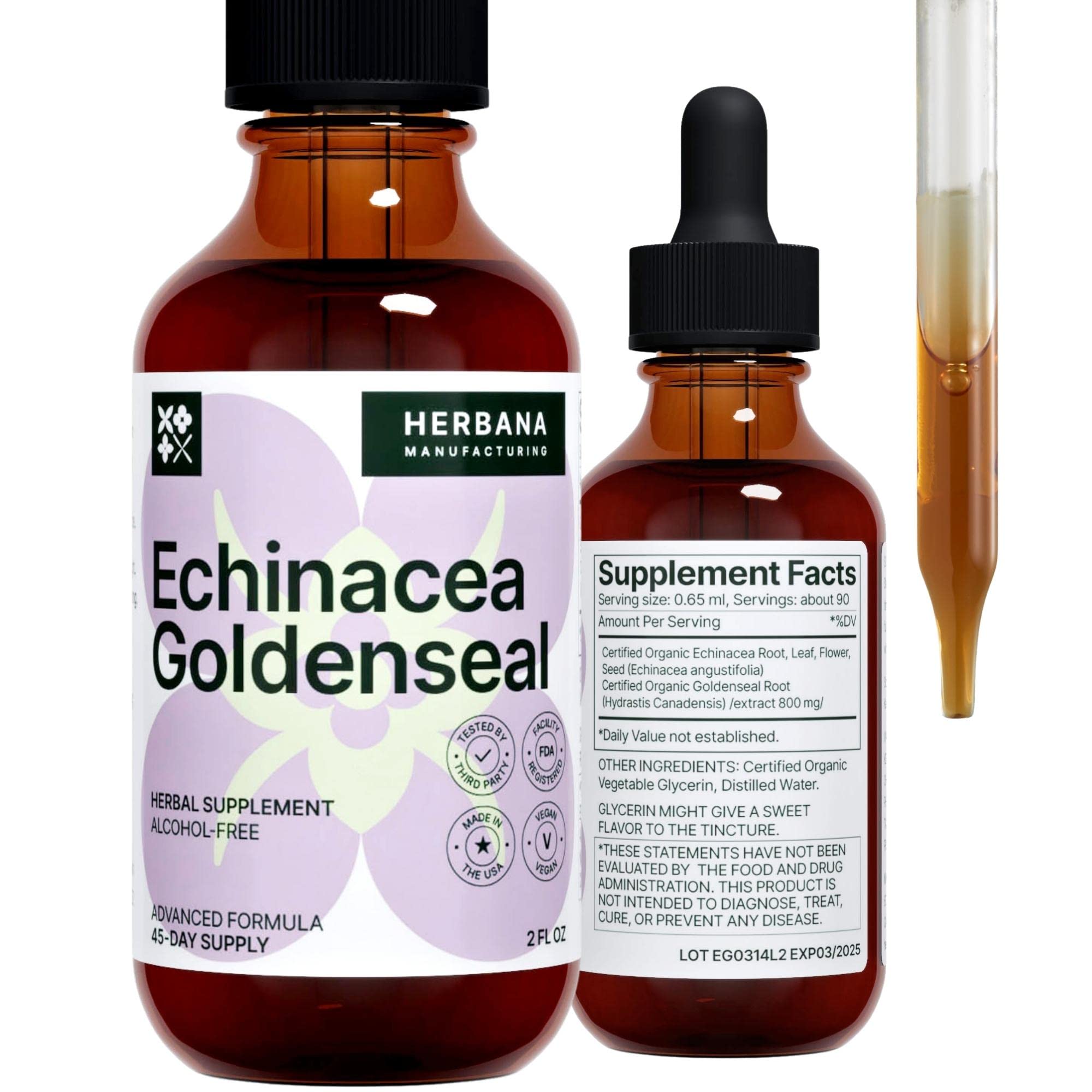 Amazon.com: Echinacea and Goldenseal 2 fl oz Liquid Extract - Natural ...