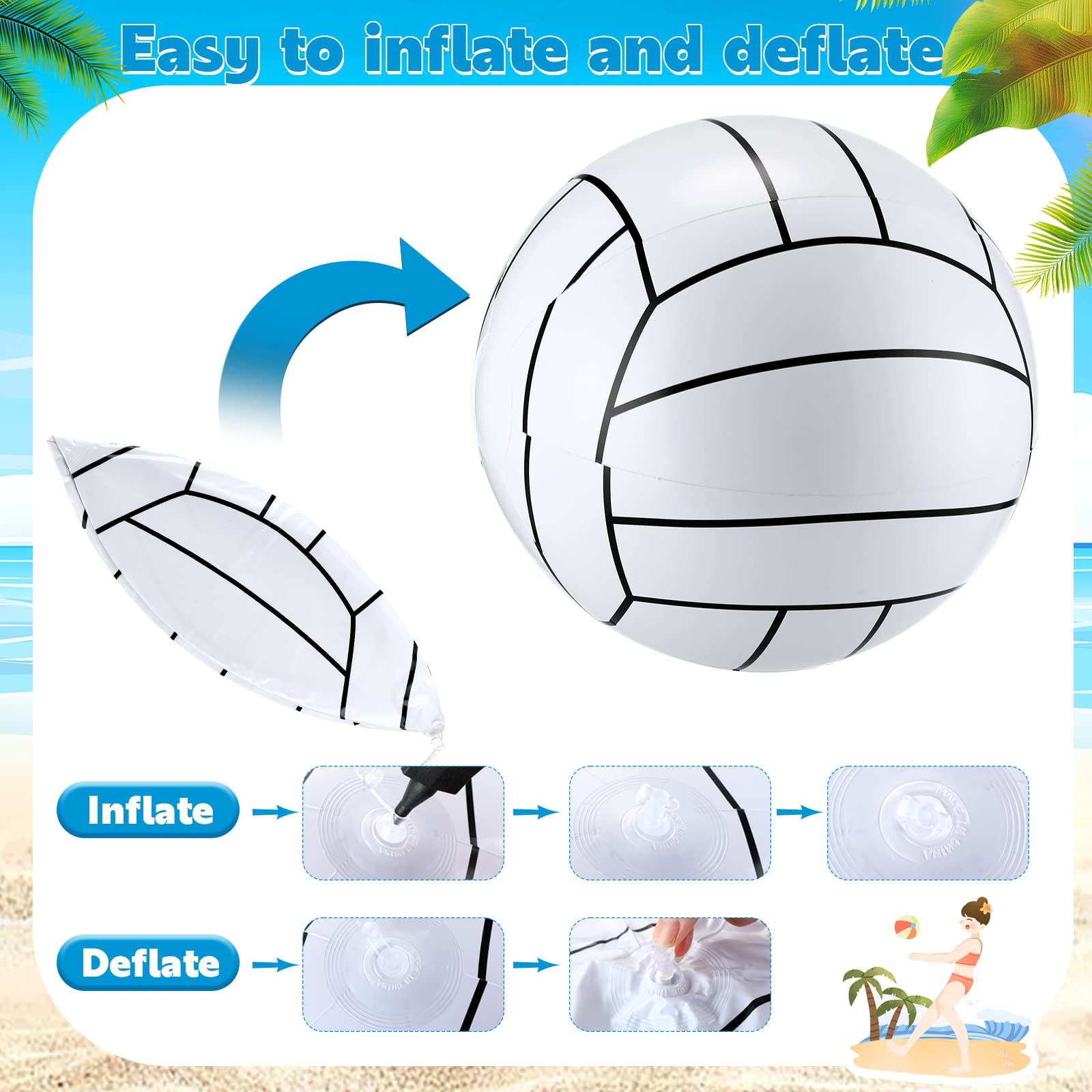 Snapklik.com : Jerify 12 Inch Inflatable Volleyball Beach Ball