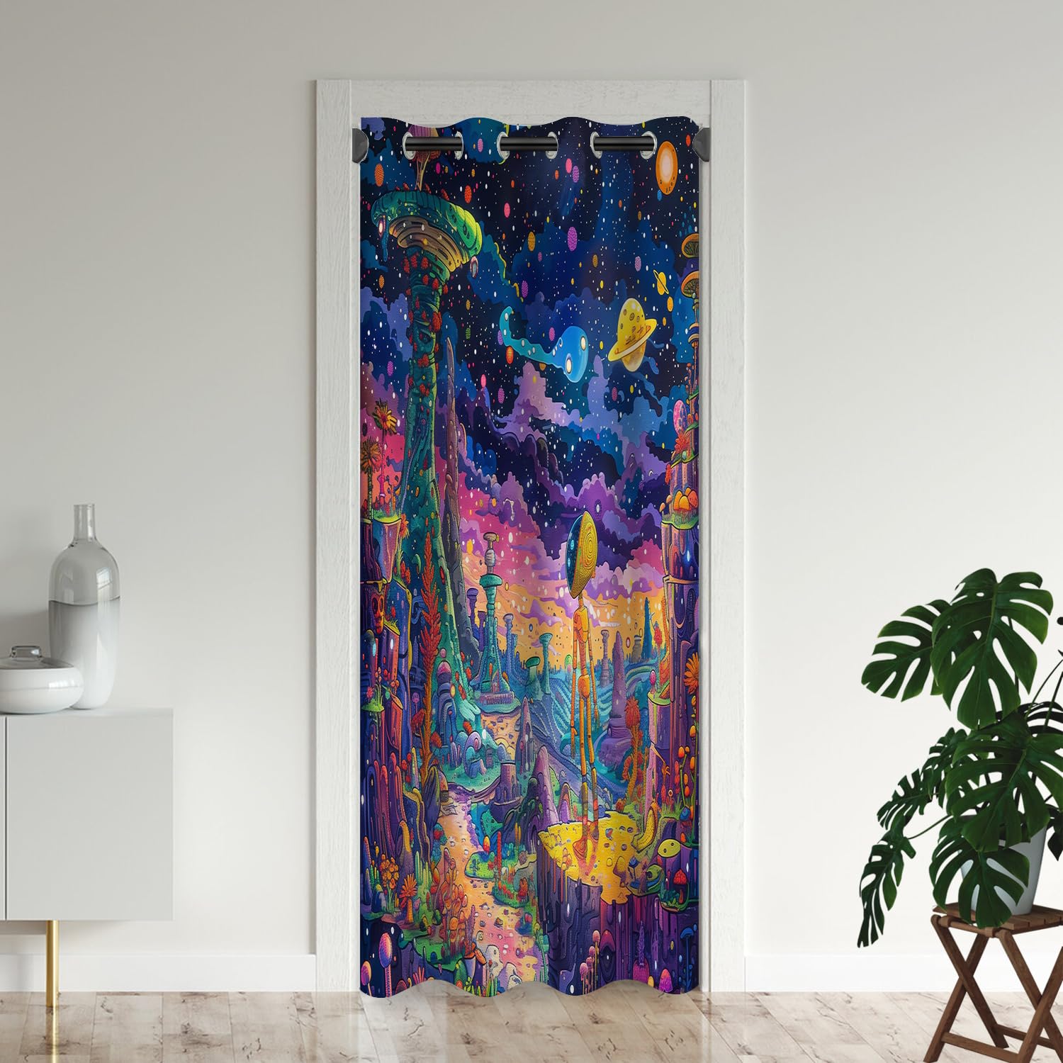 Amazon.com: Psychedelic Door Curtains for Doorways, Trippy Hippie Alien ...