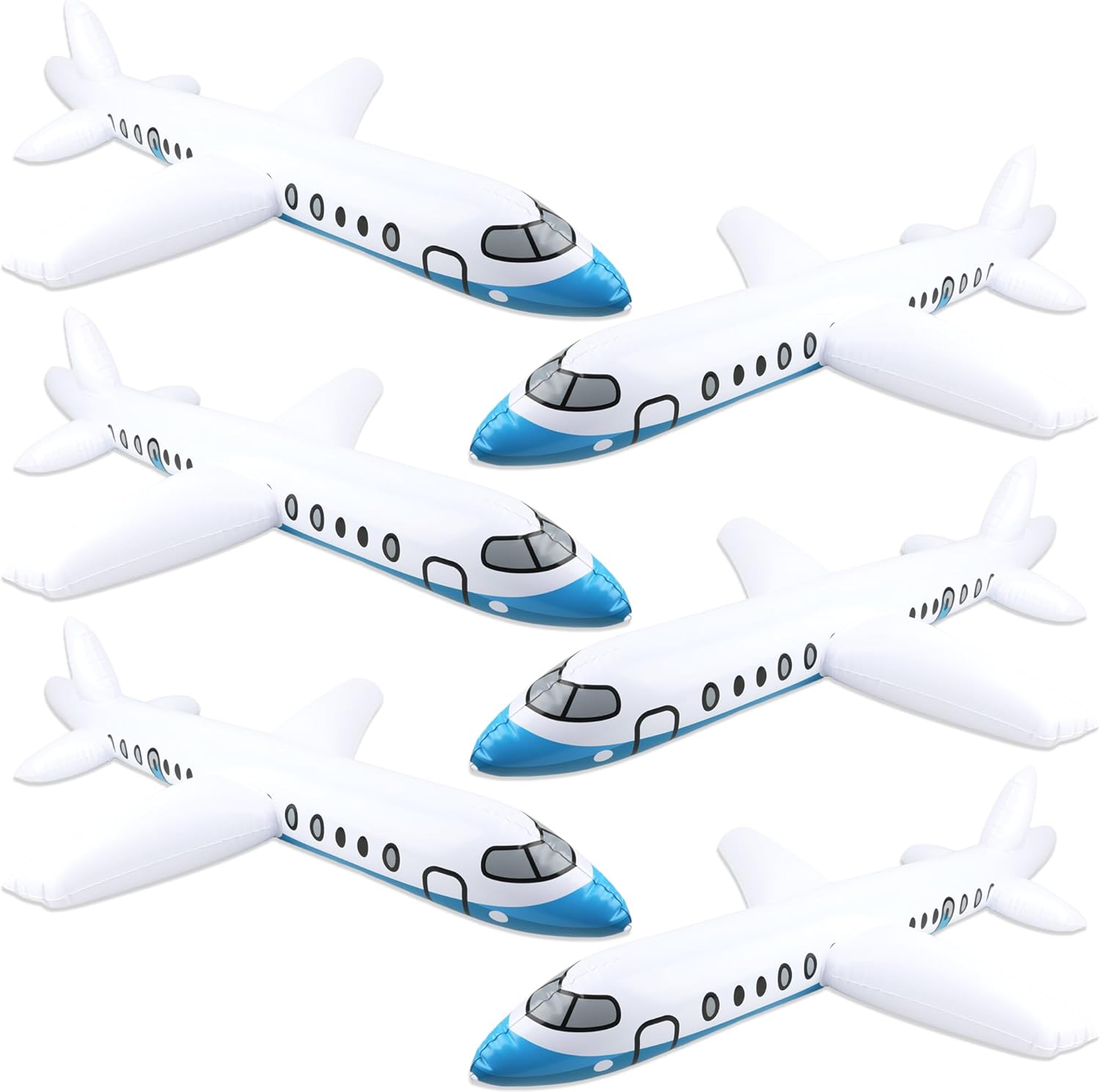 Amazon.com: 6 Pcs White Large Inflatable Airplane Plane 40 Inch Blow Up ...