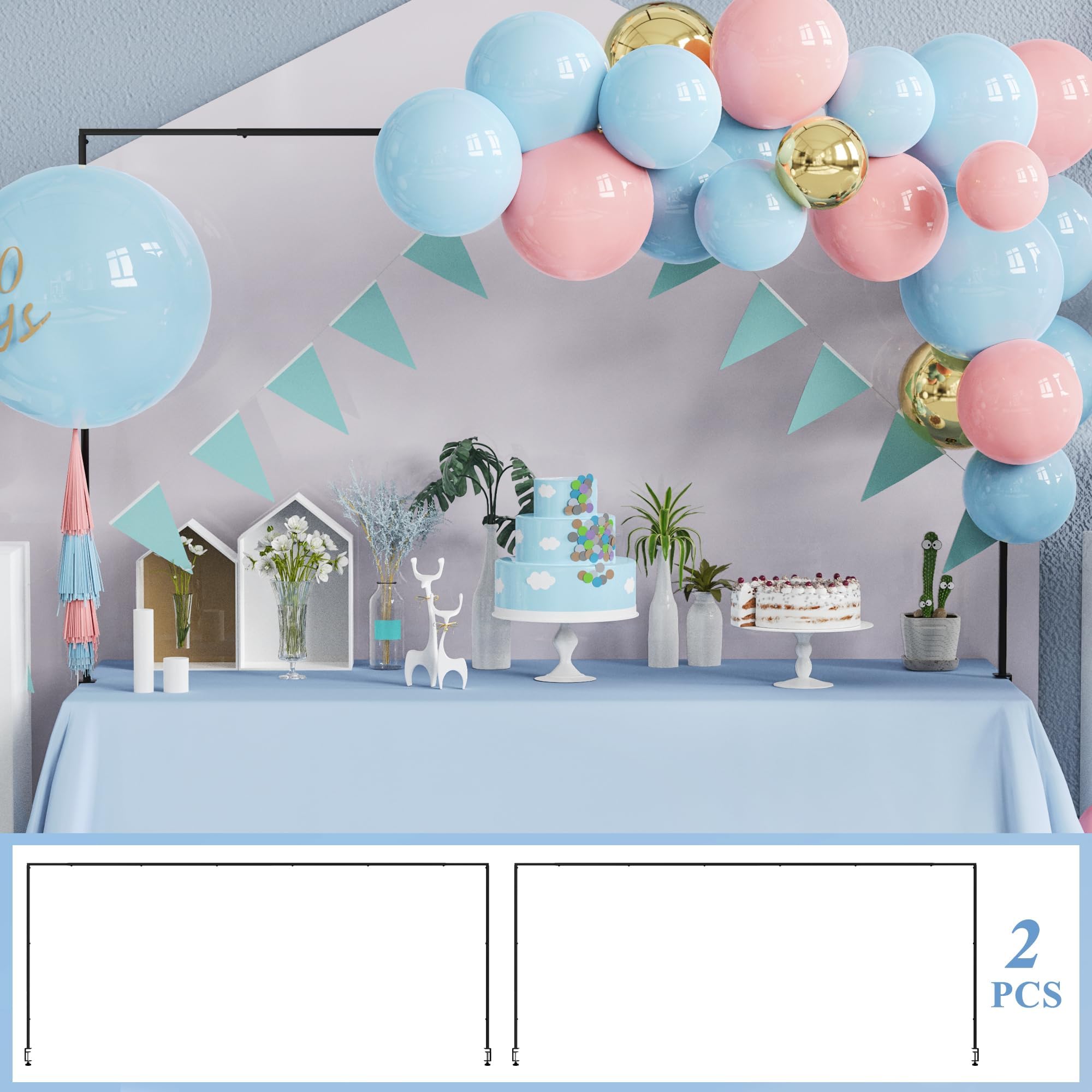 Amazon.com : Fomcet Set of 2 Over The Table Rod Stand with Clamps 13 ...