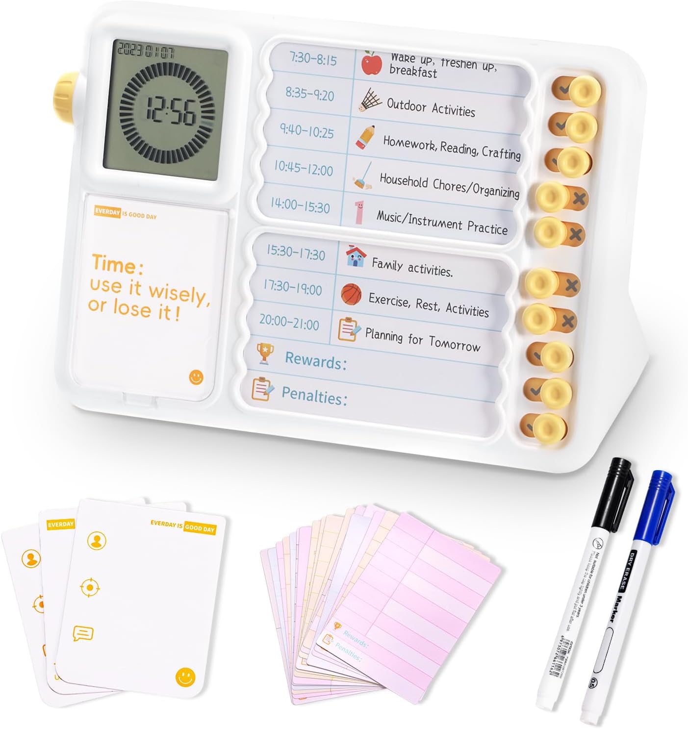 Amazon.com: Task Timer, Planning Board with Visual Timer for Kids ...